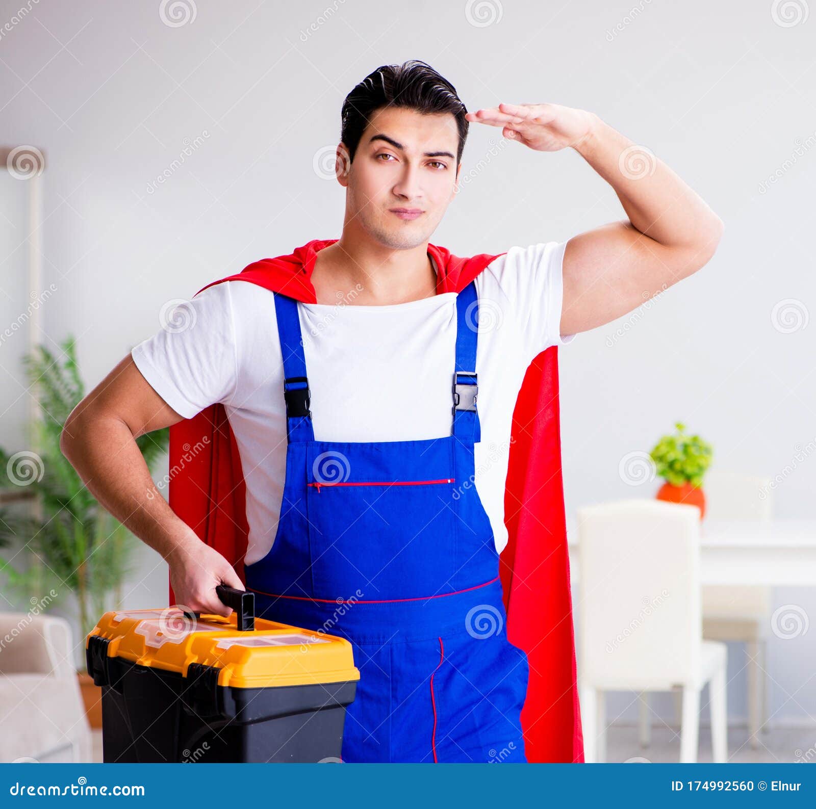 Superhero Repairman with Tools in Repair Concept Stock Photo - Image of ...