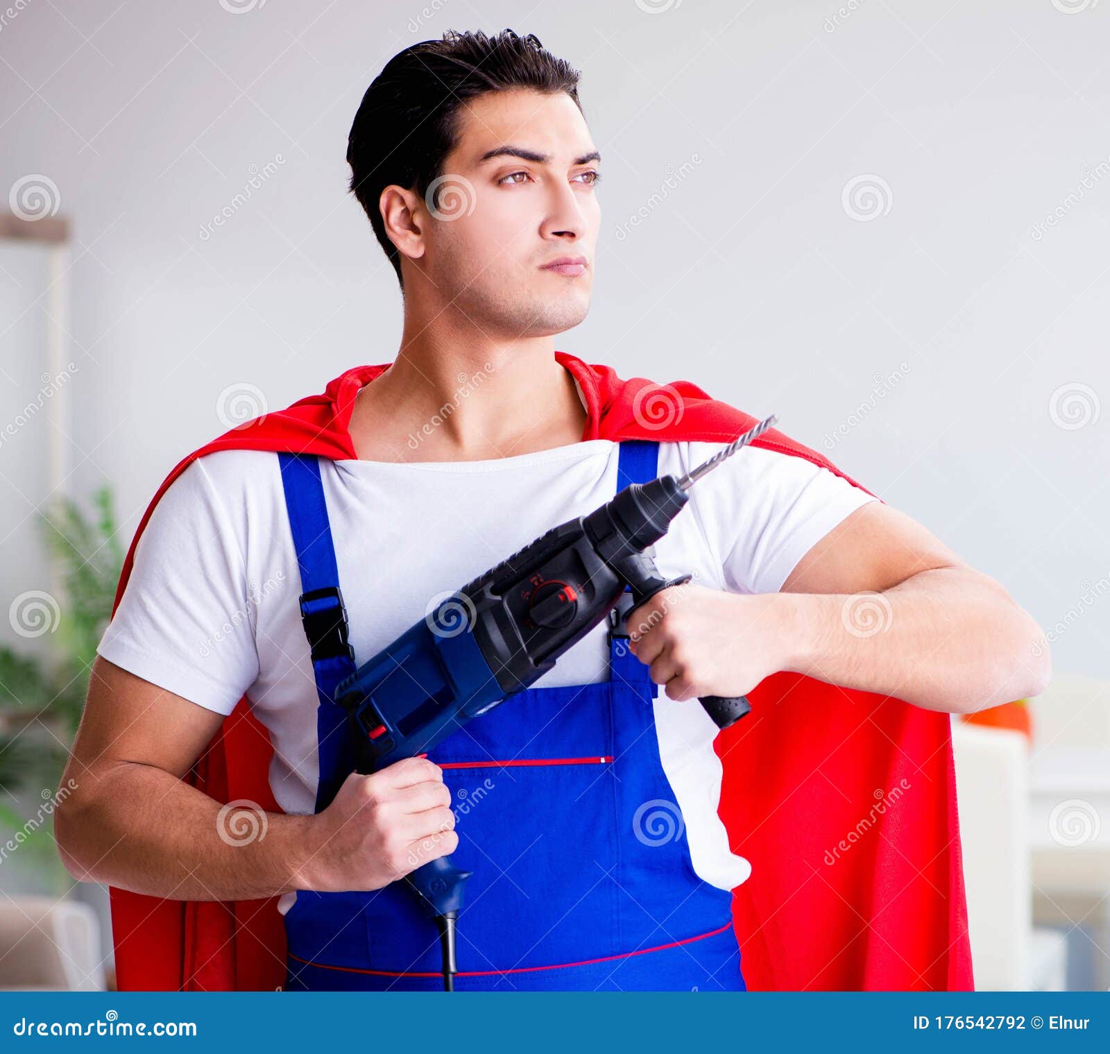 Superhero Repairman with Tools in Repair Concept Stock Photo - Image of ...