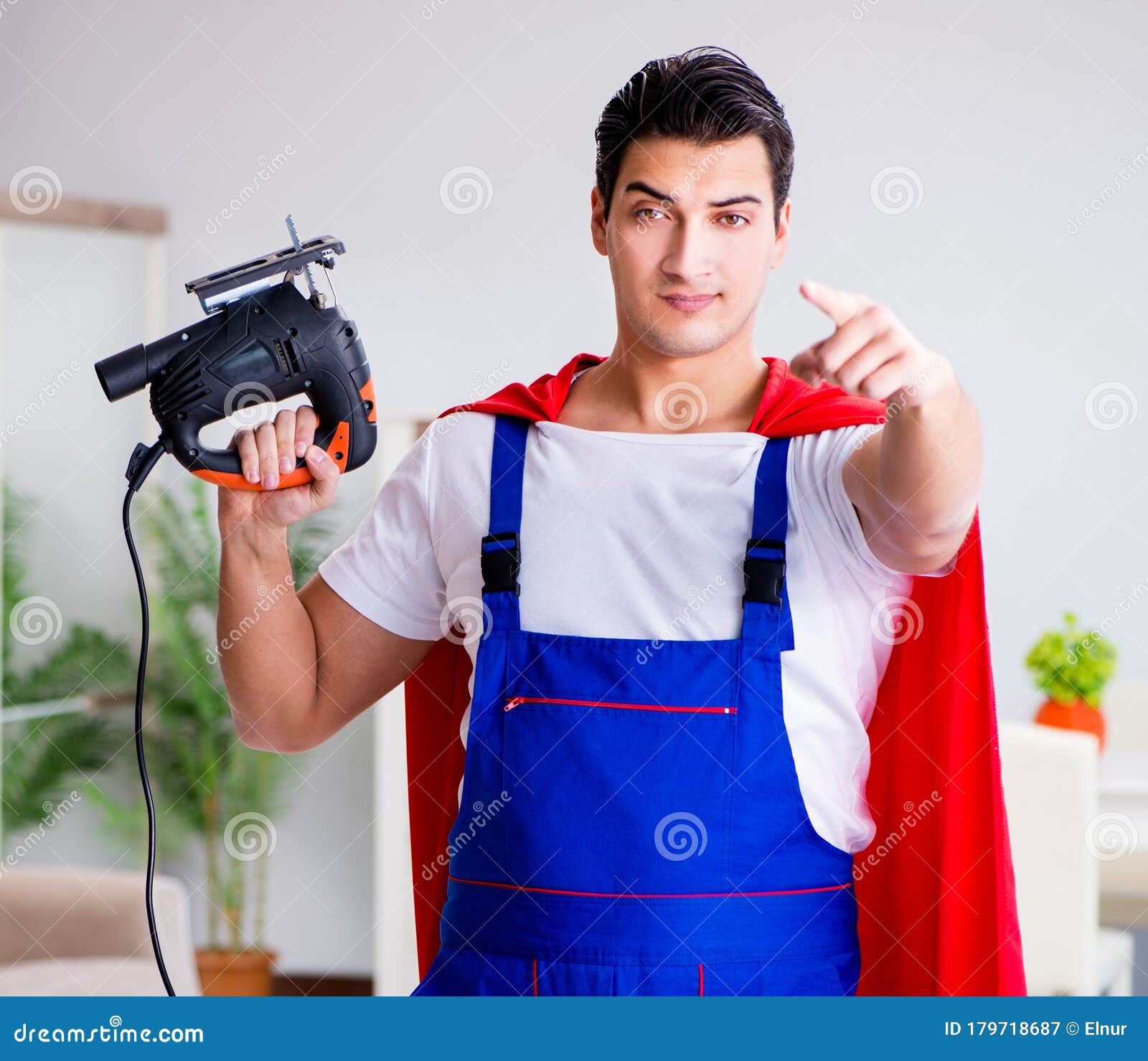 Superhero Repairman with Tools in Repair Concept Stock Image - Image of ...