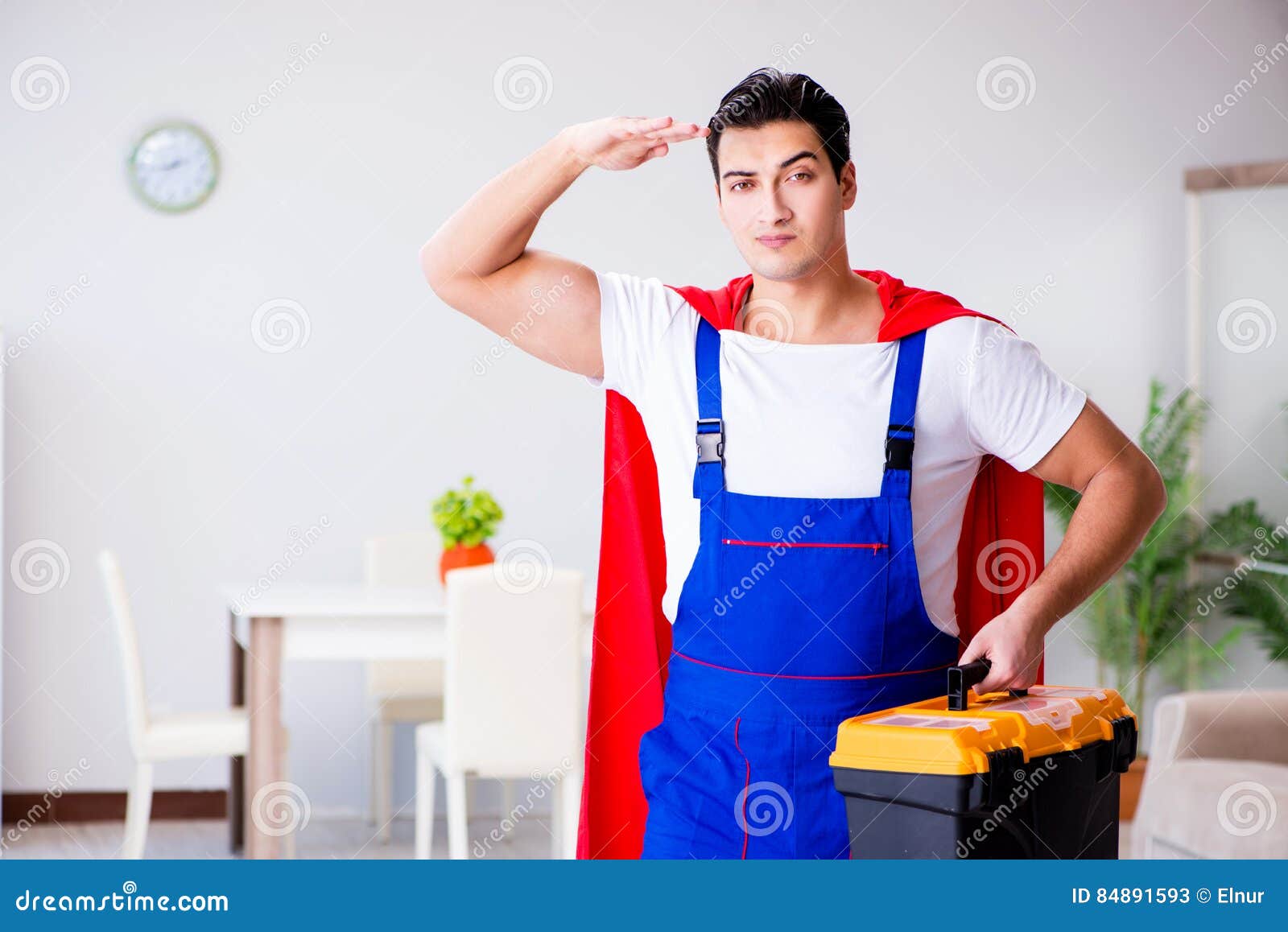The Superhero Repairman with Tools in Repair Concept Stock Image ...