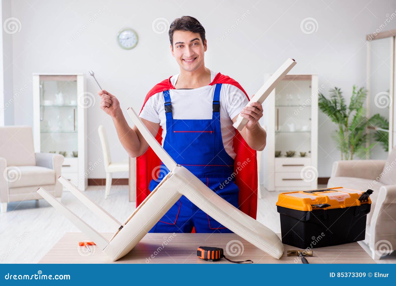 The Superhero Repairman with Tools in Repair Concept Stock Image ...