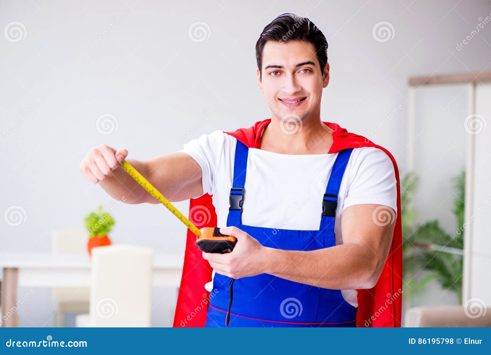 The Superhero Repairman with Tools in Repair Concept Stock Photo ...