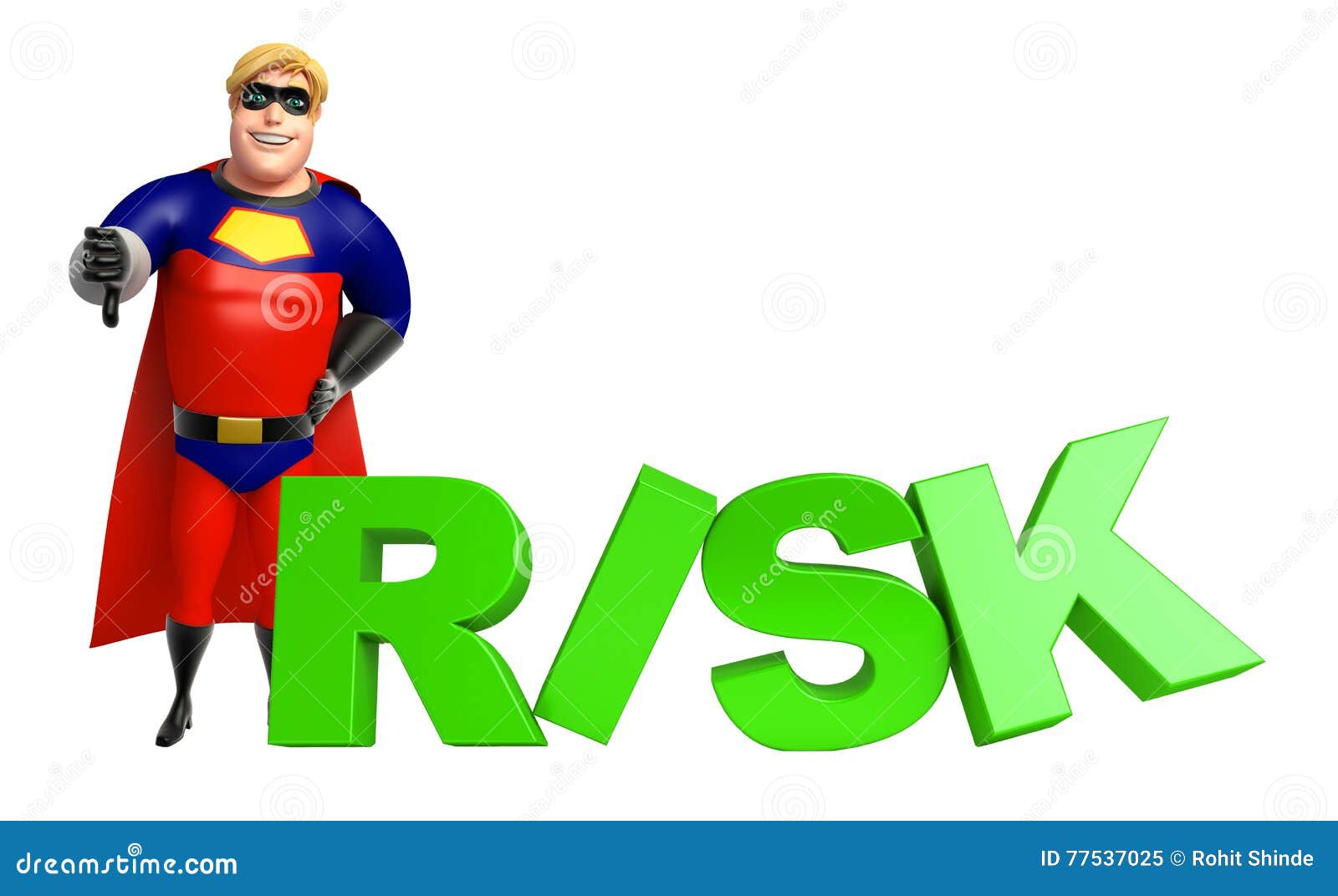 Superhero with Risk sign stock illustration. Illustration of comic ...