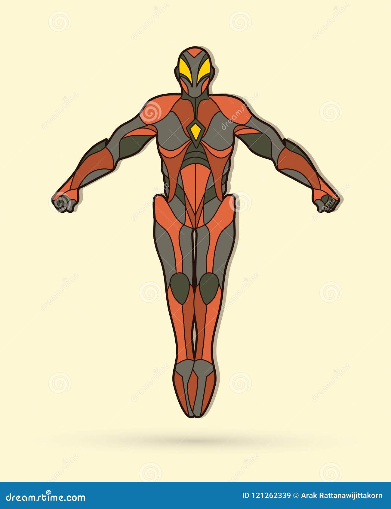 Superhero Robot Action, Cartoon Superhero Stock Vector - Illustration ...