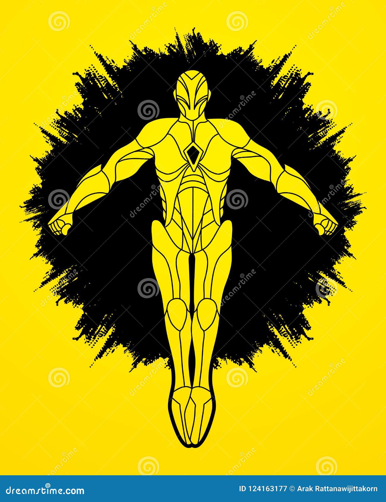 Superhero Robot Action, Cartoon Superhero Stock Vector - Illustration ...