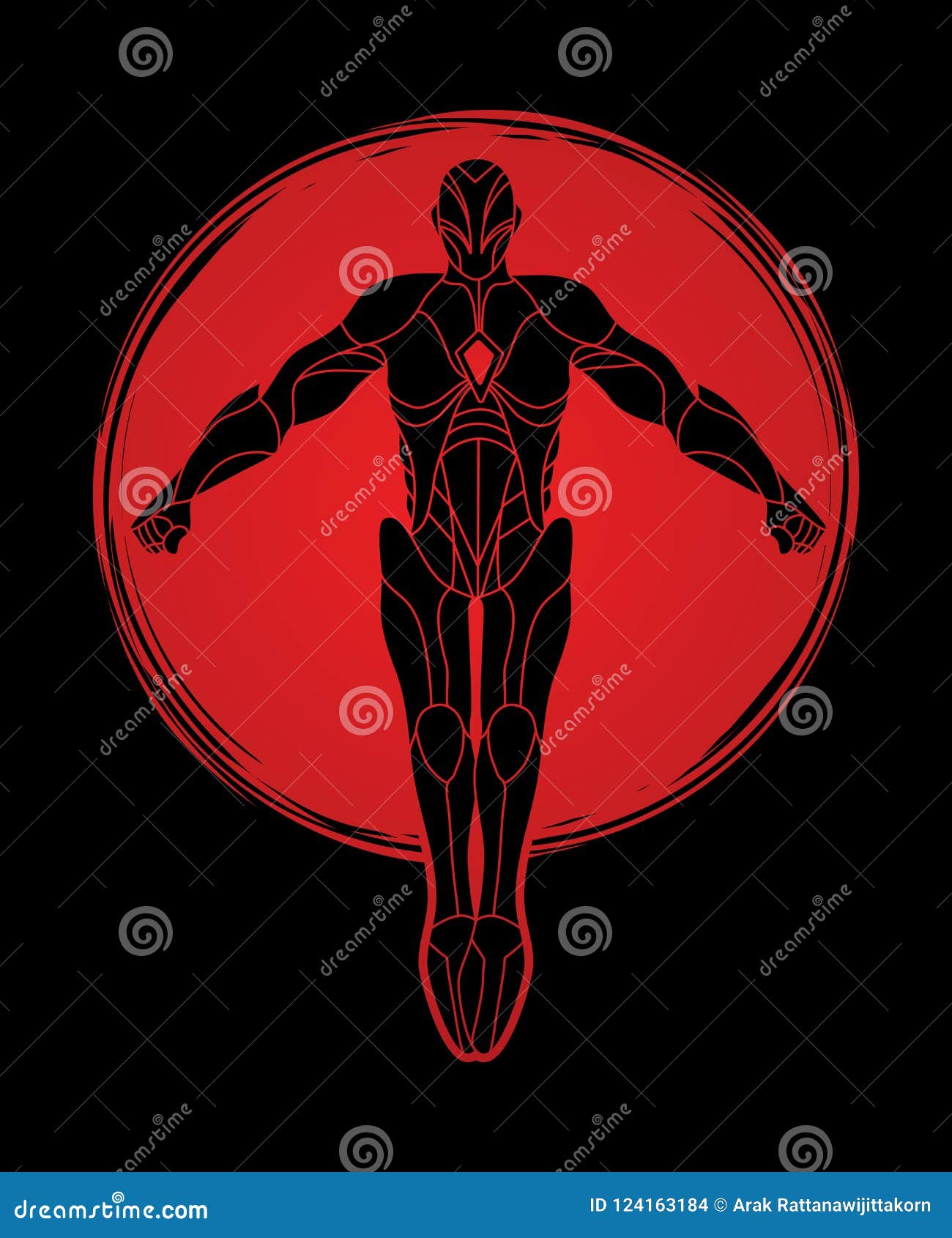 Superhero Robot Action, Cartoon Superhero Stock Vector - Illustration ...