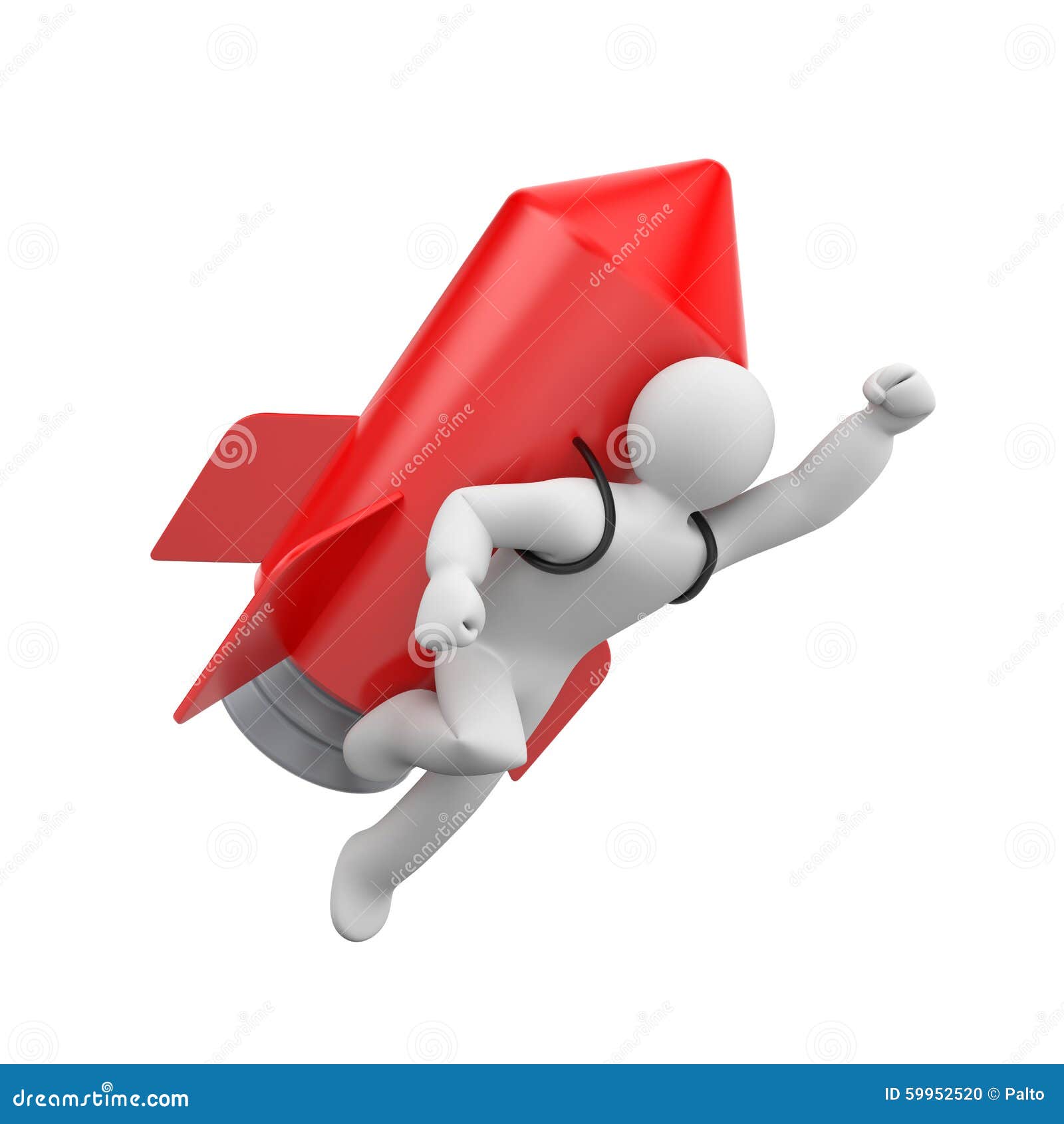Superhero with rocket stock illustration. Illustration of fight - 59952520