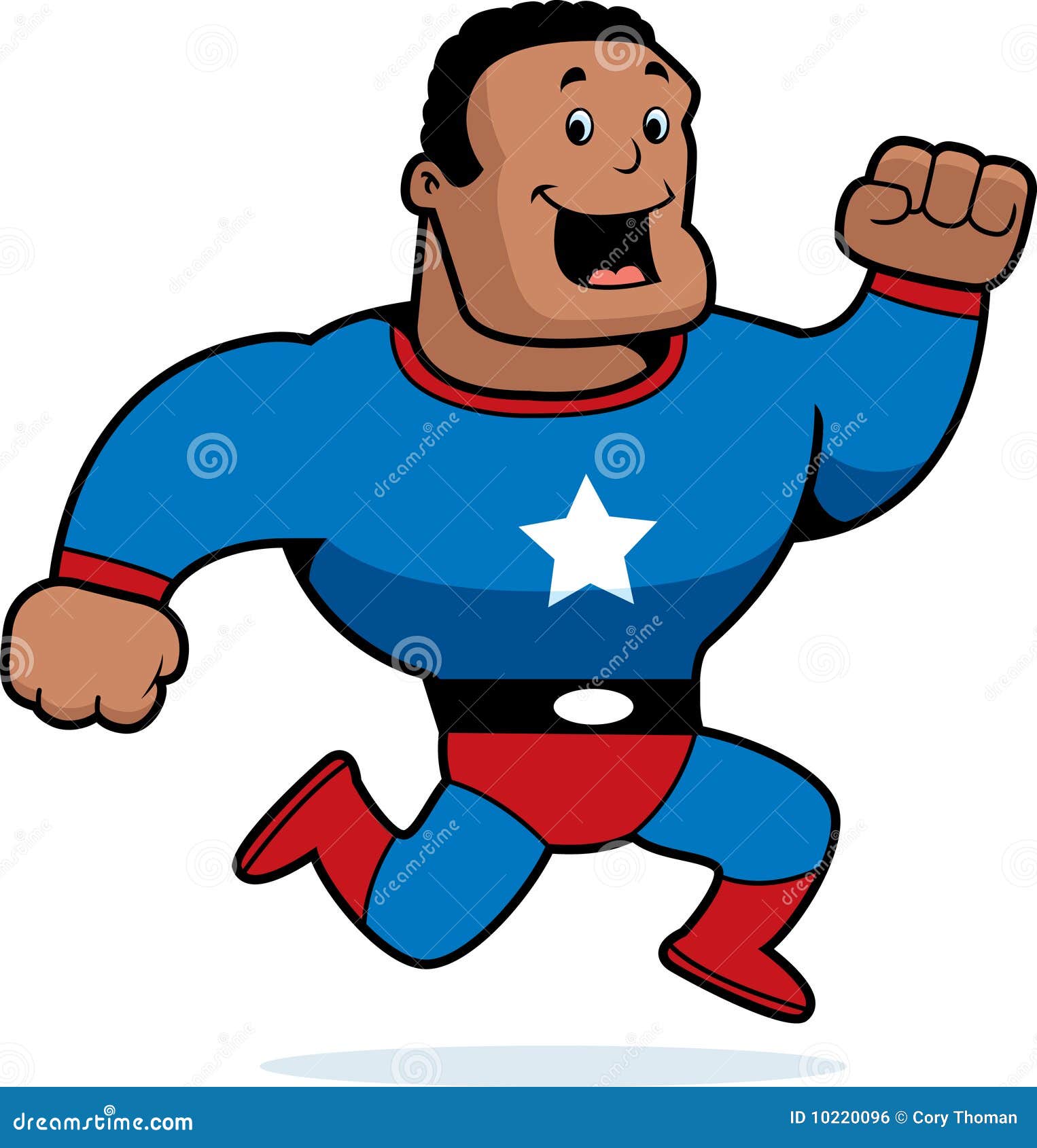 Superhero Running stock vector. Illustration of smiling - 10220096