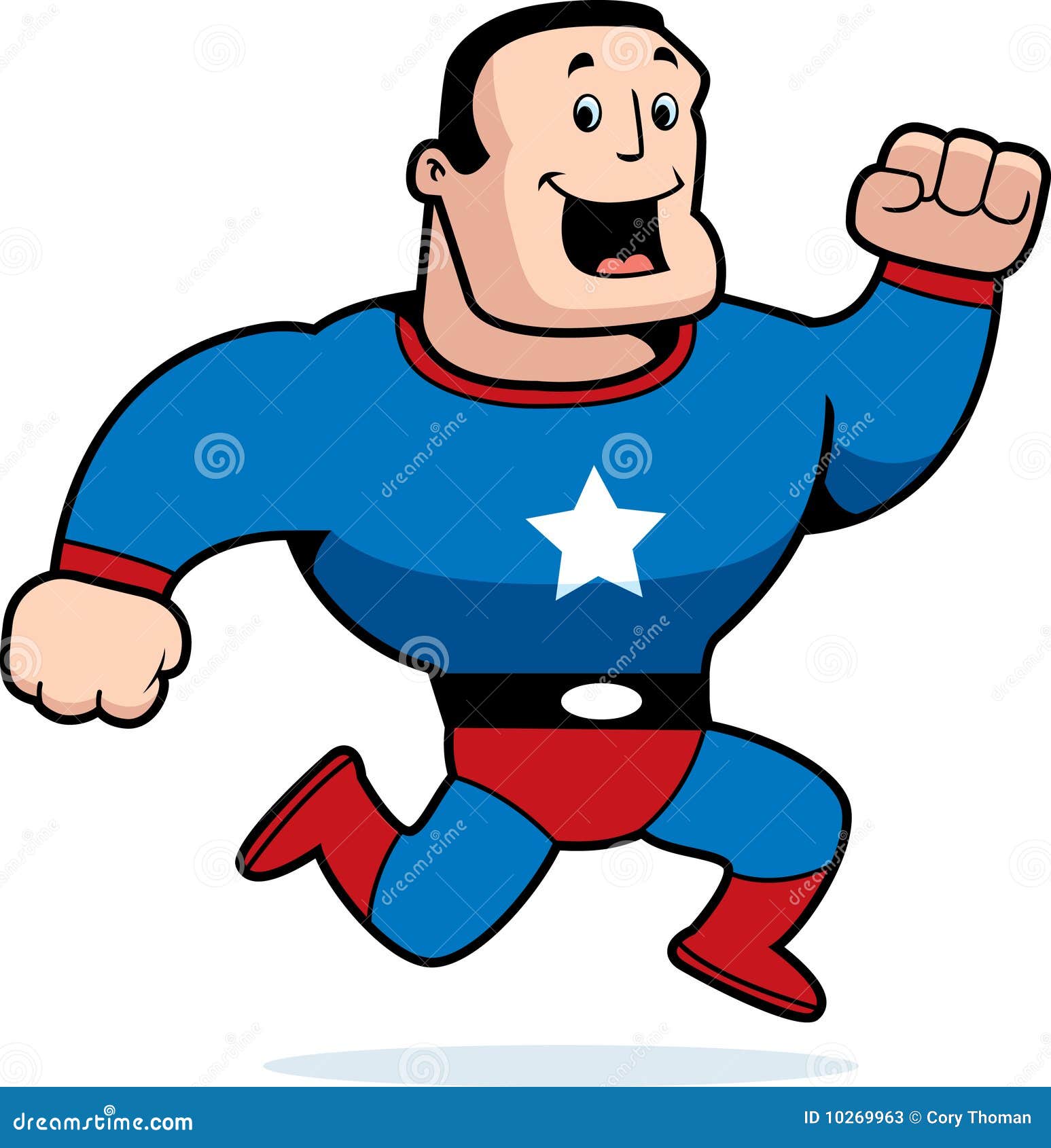 Superhero Running stock vector. Illustration of happy - 10269963