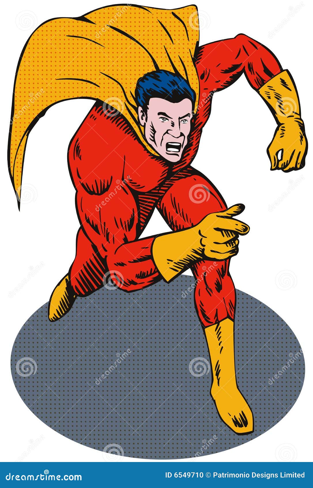 Superhero running stock illustration. Illustration of fighter - 6549710