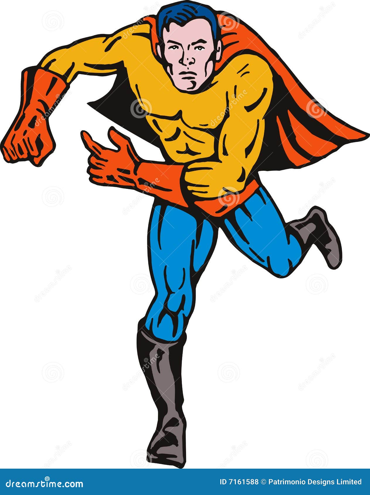 Superhero running stock vector. Illustration of isolated - 7161588