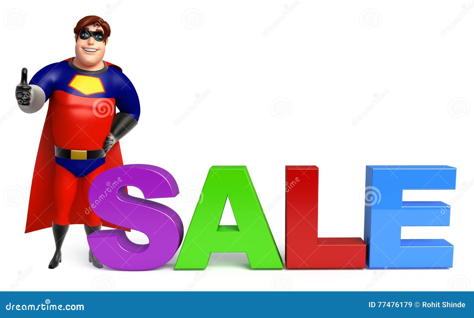Superhero with Sale sign stock illustration. Illustration of fashion ...