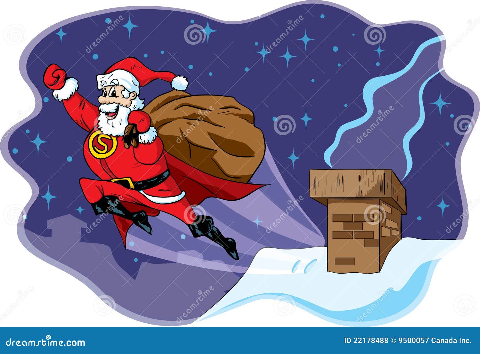 Superhero Santa stock vector. Illustration of chimney - 22178488