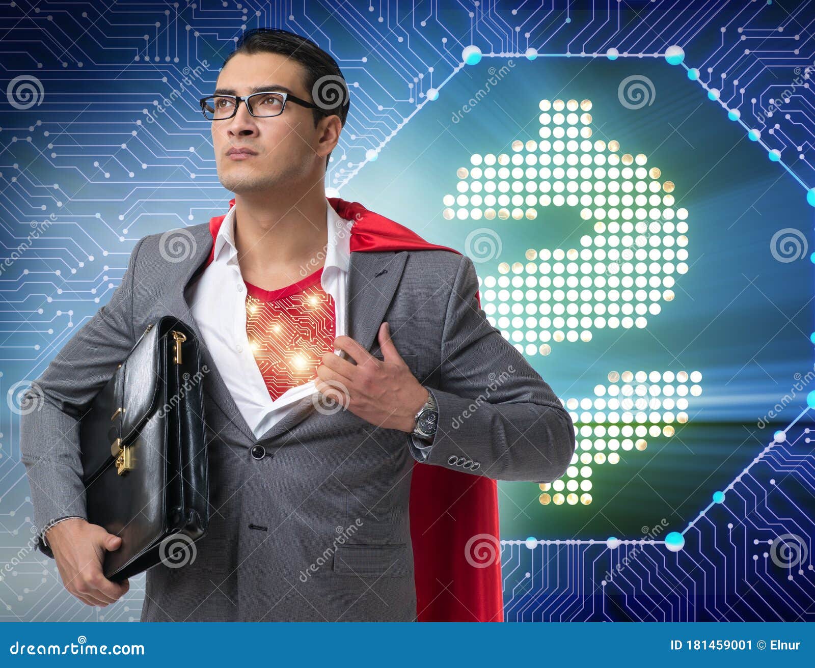 Superhero Saving American Dollar Currency Stock Image - Image of ...