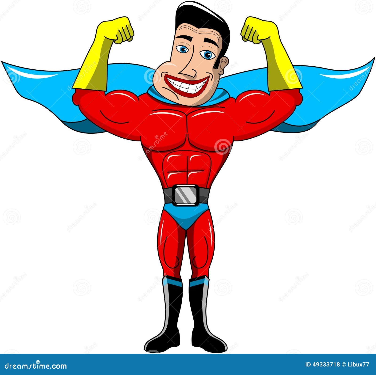 Superhero Showing Biceps Isolated Stock Vector - Illustration of rescue ...