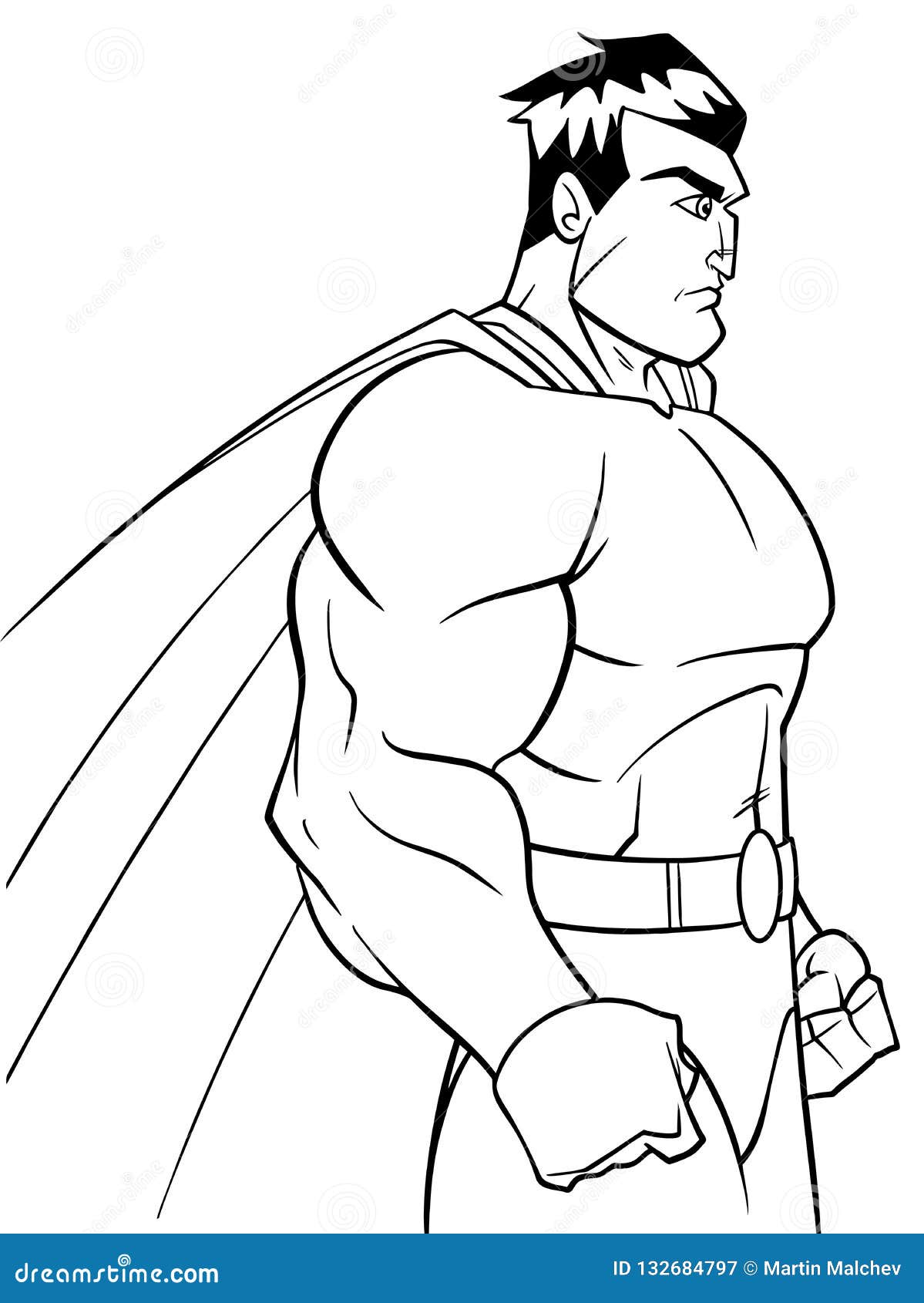 Superhero Side Profile Line Art Stock Vector - Illustration of ...