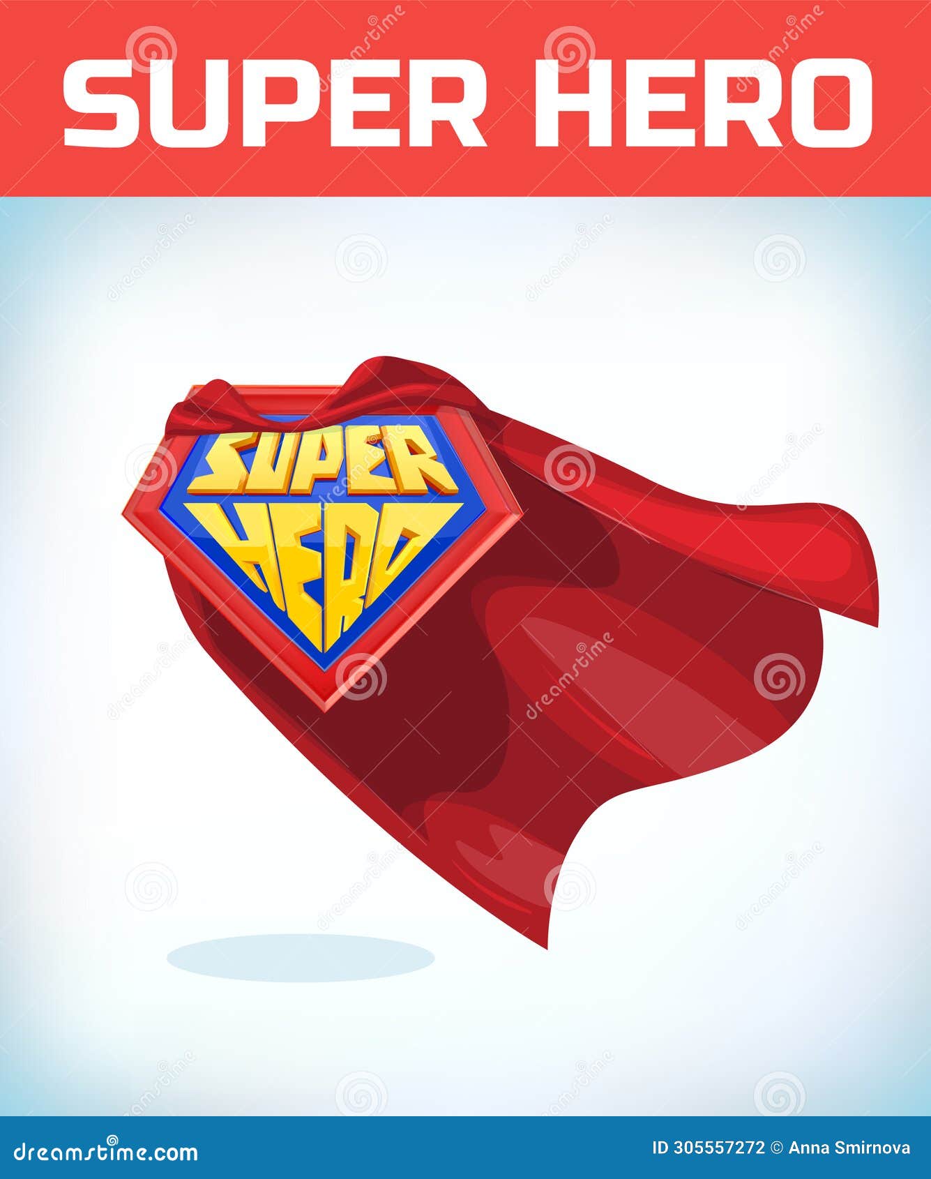 Superhero Sign. Super Hero. Shield Isolated on Blue Background. Vector ...