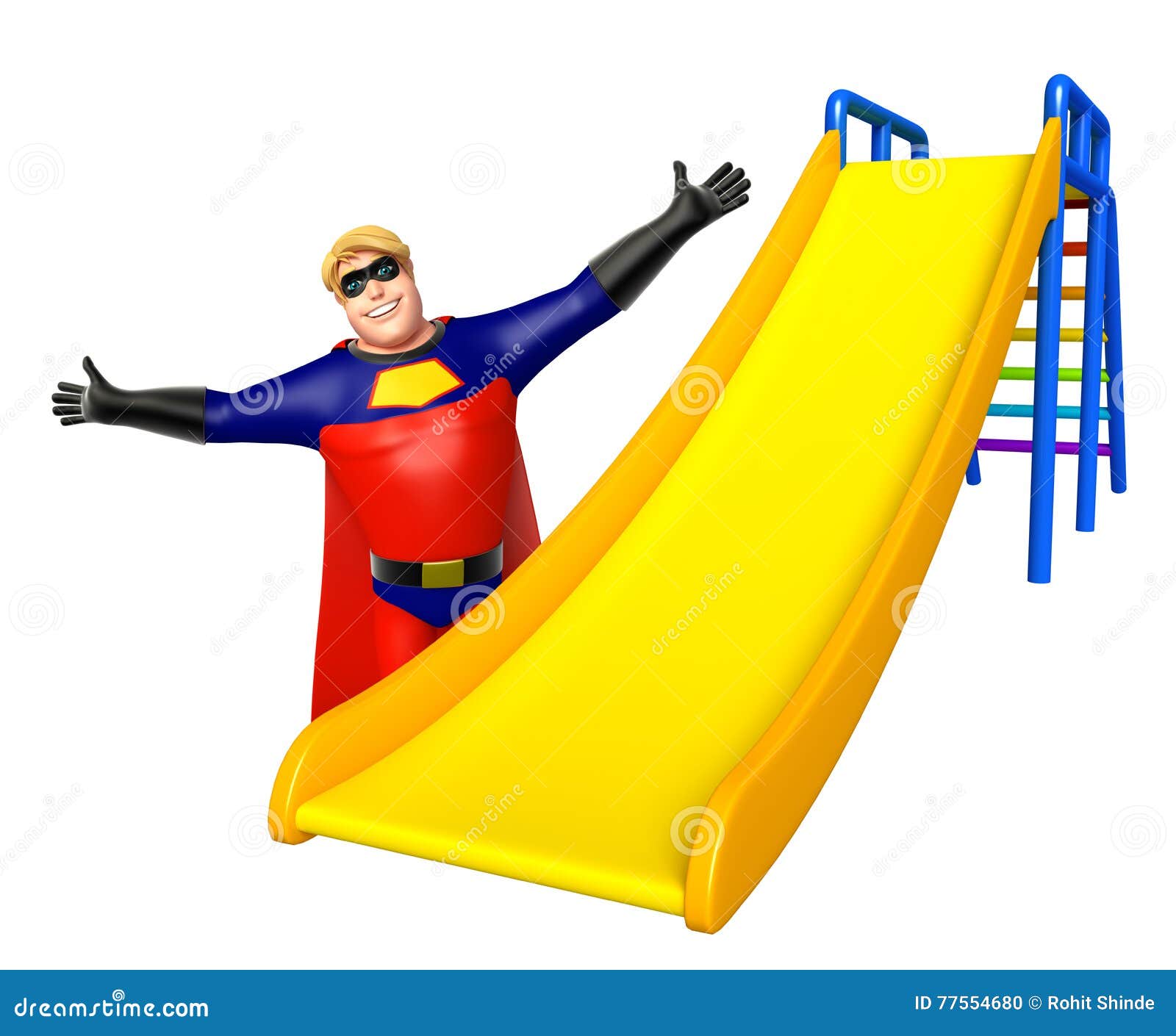 Superhero with Slide stock illustration. Illustration of power - 77554680