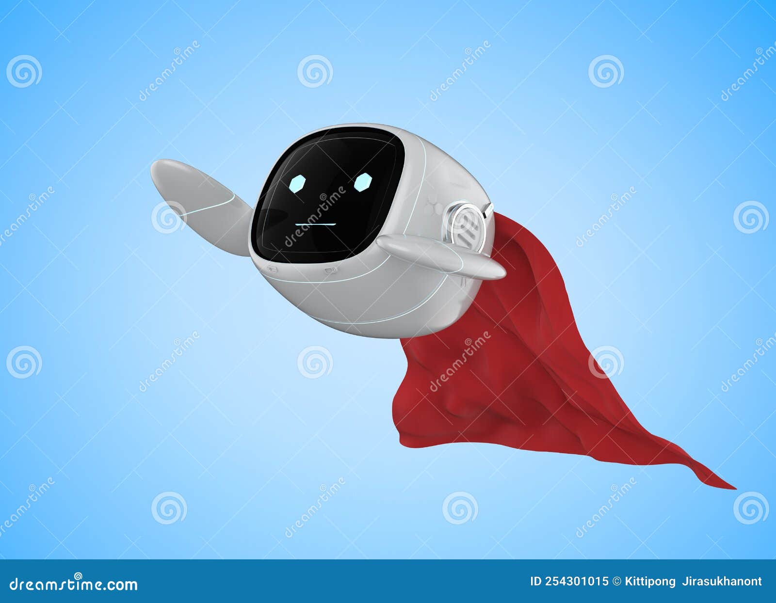 Superhero Small Robot With Red Cloak Royalty-Free Stock Photo ...