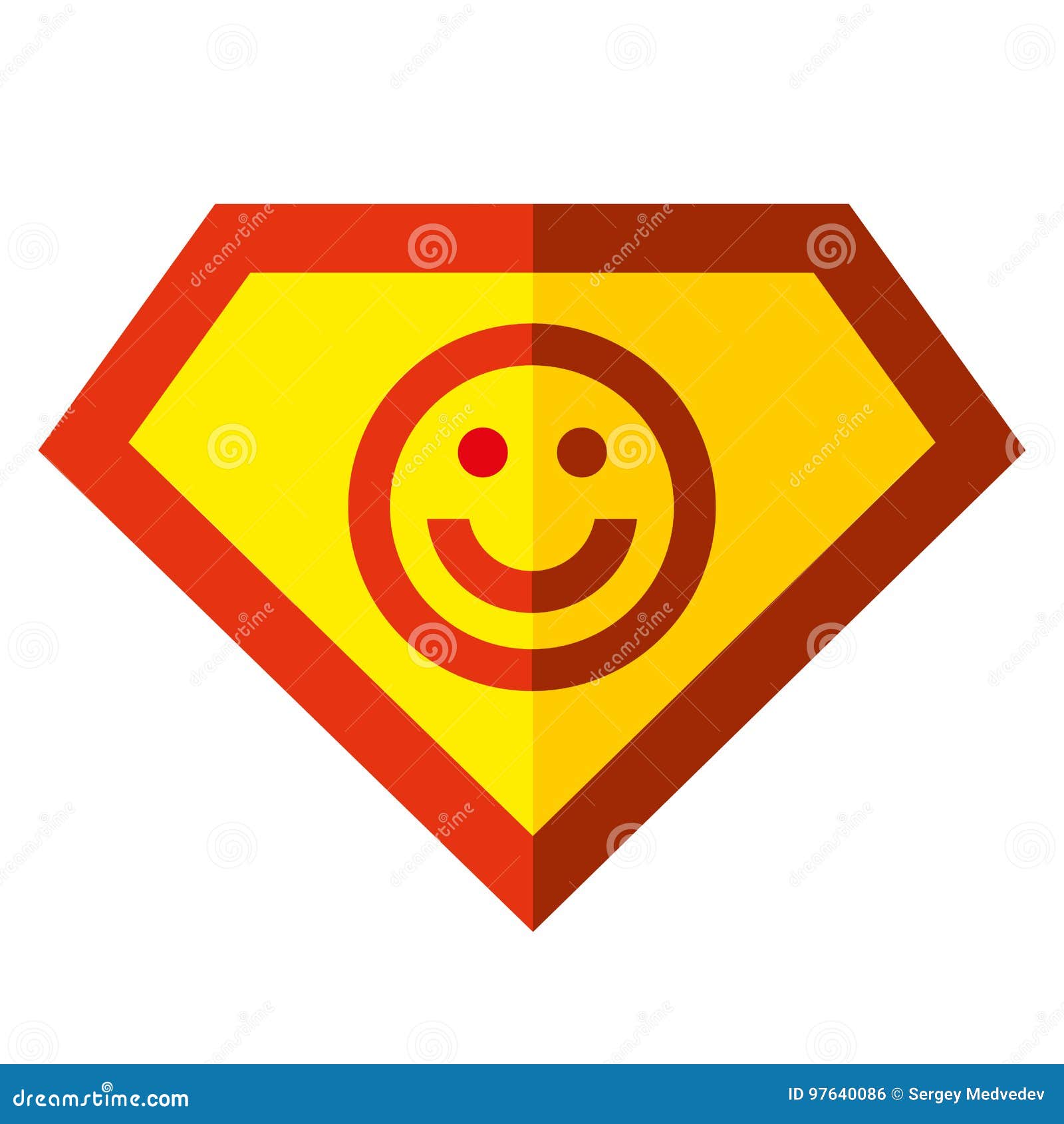 Superhero smile sticker stock vector. Illustration of flat - 97640086