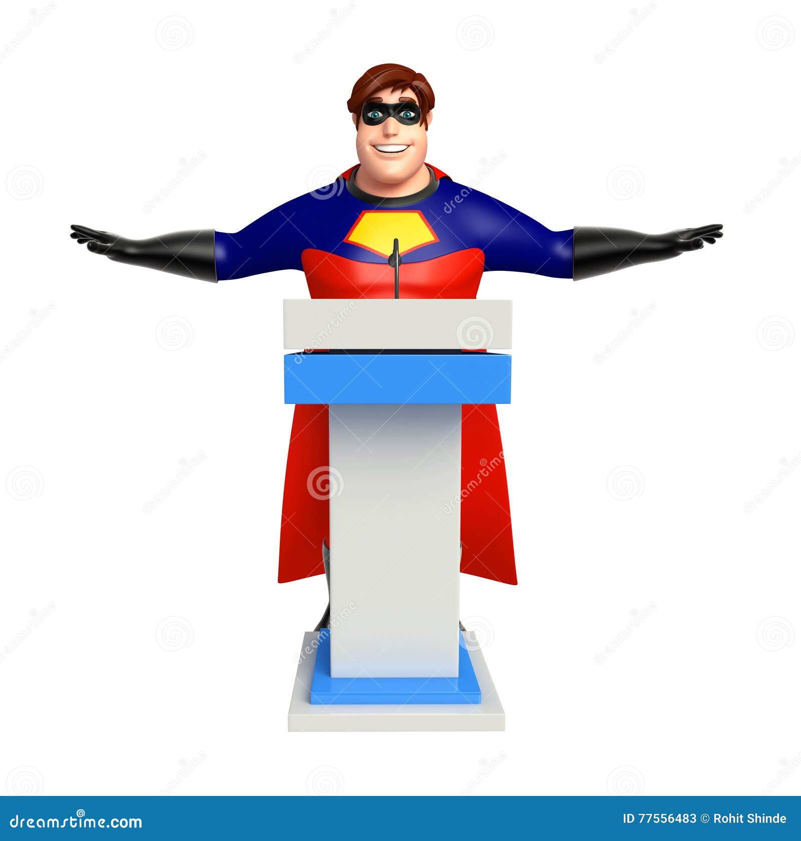 Superhero with Speech Stage Stock Illustration - Illustration of ...