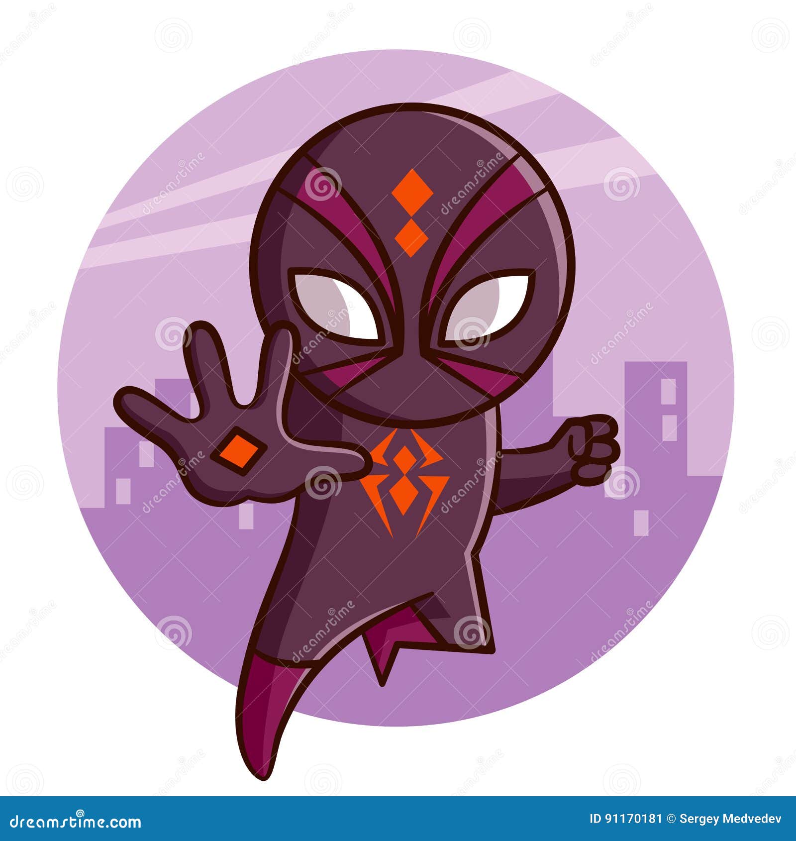 Superhero Spider Sticker stock vector. Illustration of brave - 91170181