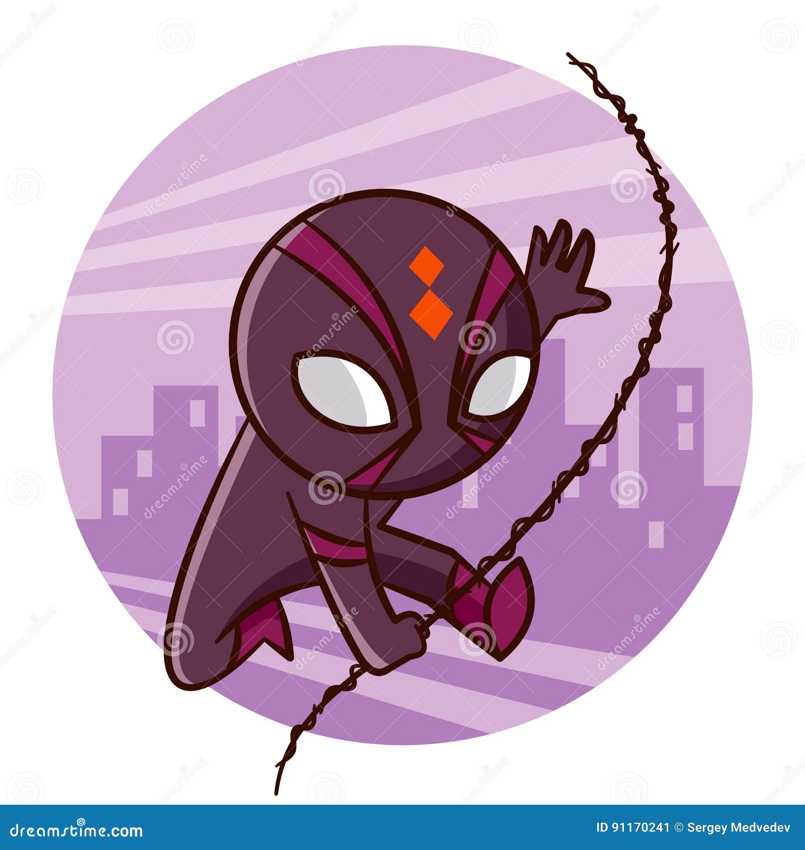 Superhero Spider Sticker stock vector. Illustration of cute - 91170241