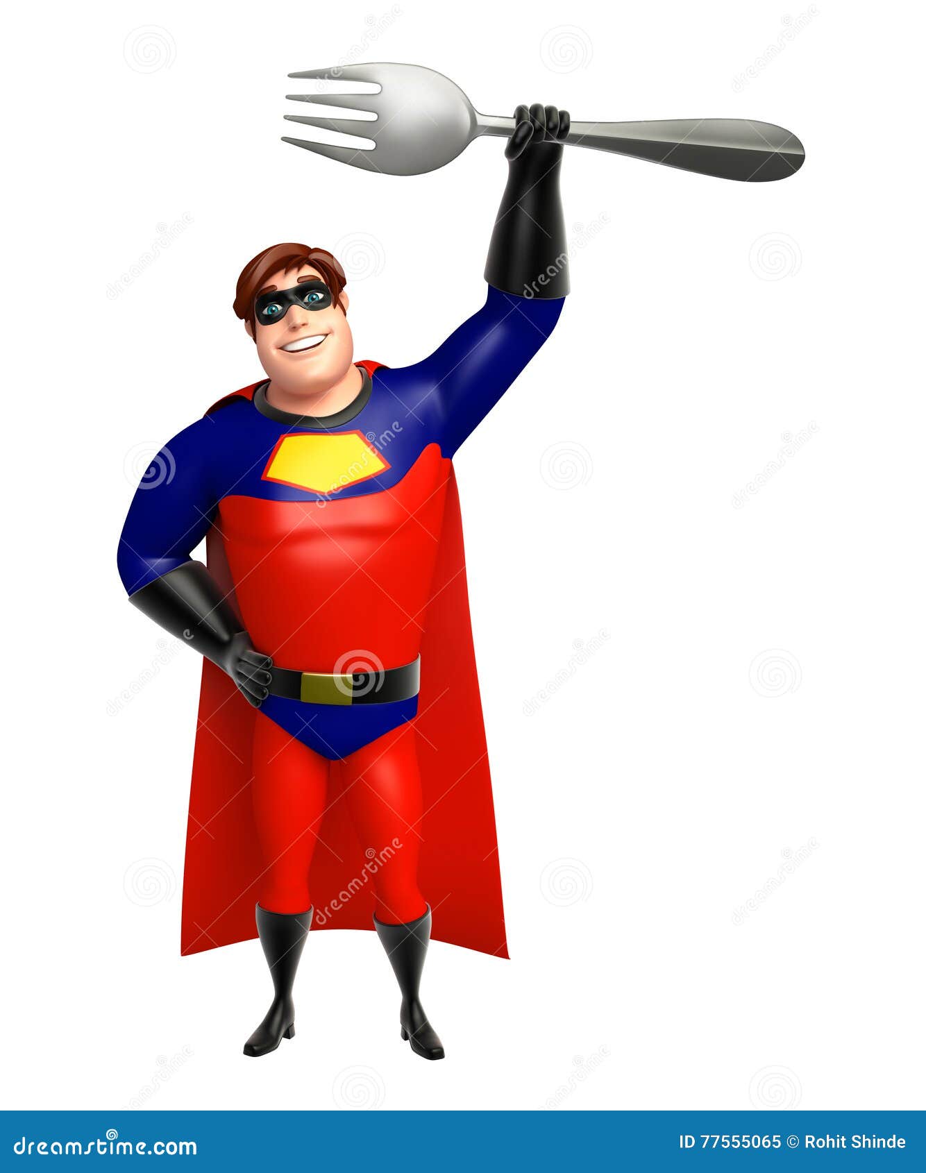 Superhero with Spoon stock illustration. Illustration of cool - 77555065