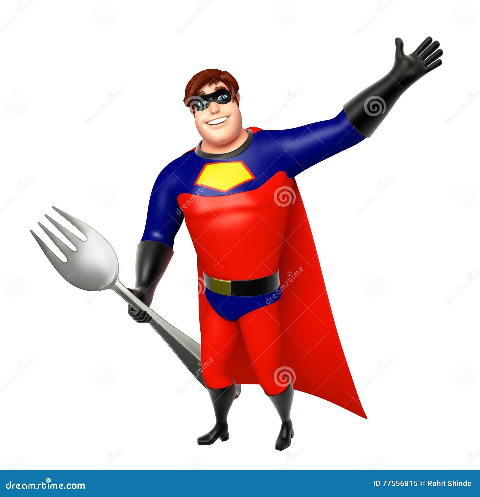 Superhero with Spoon stock illustration. Illustration of future - 77556815