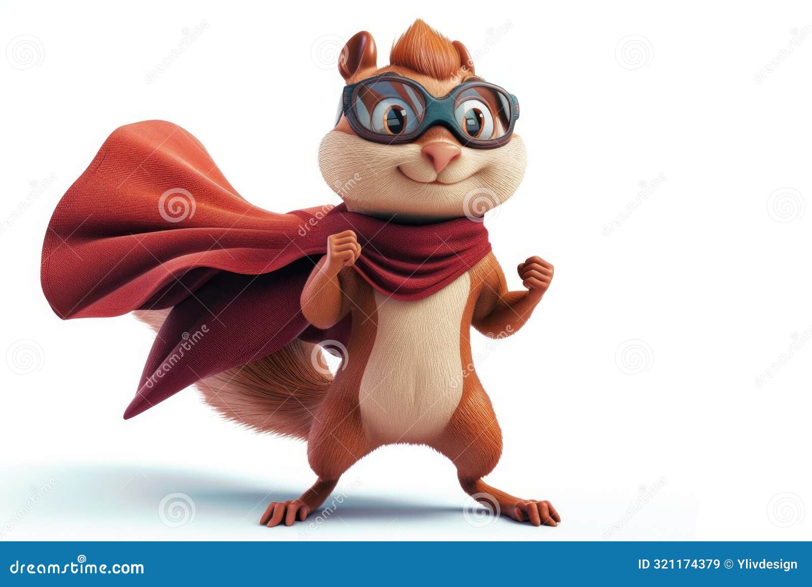 Superhero Squirrel in Action Pose Stock Illustration - Illustration of ...