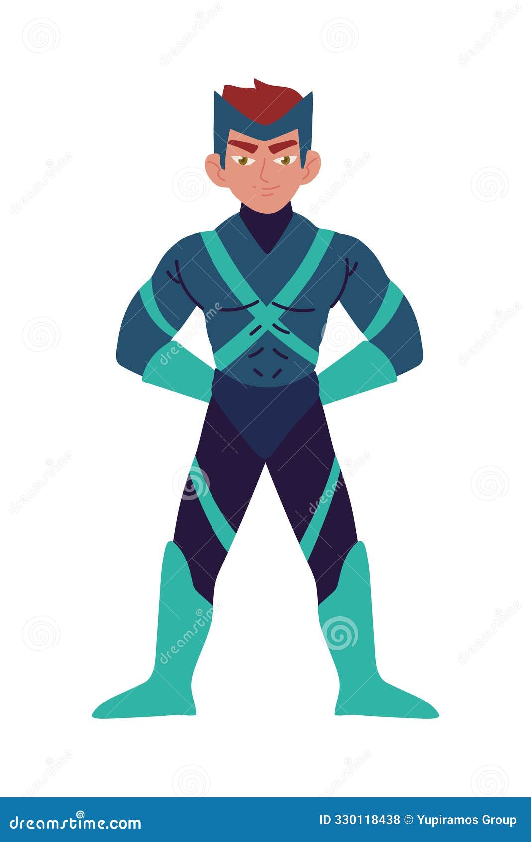 Superhero Standing Character Vector Illustration | CartoonDealer.com ...