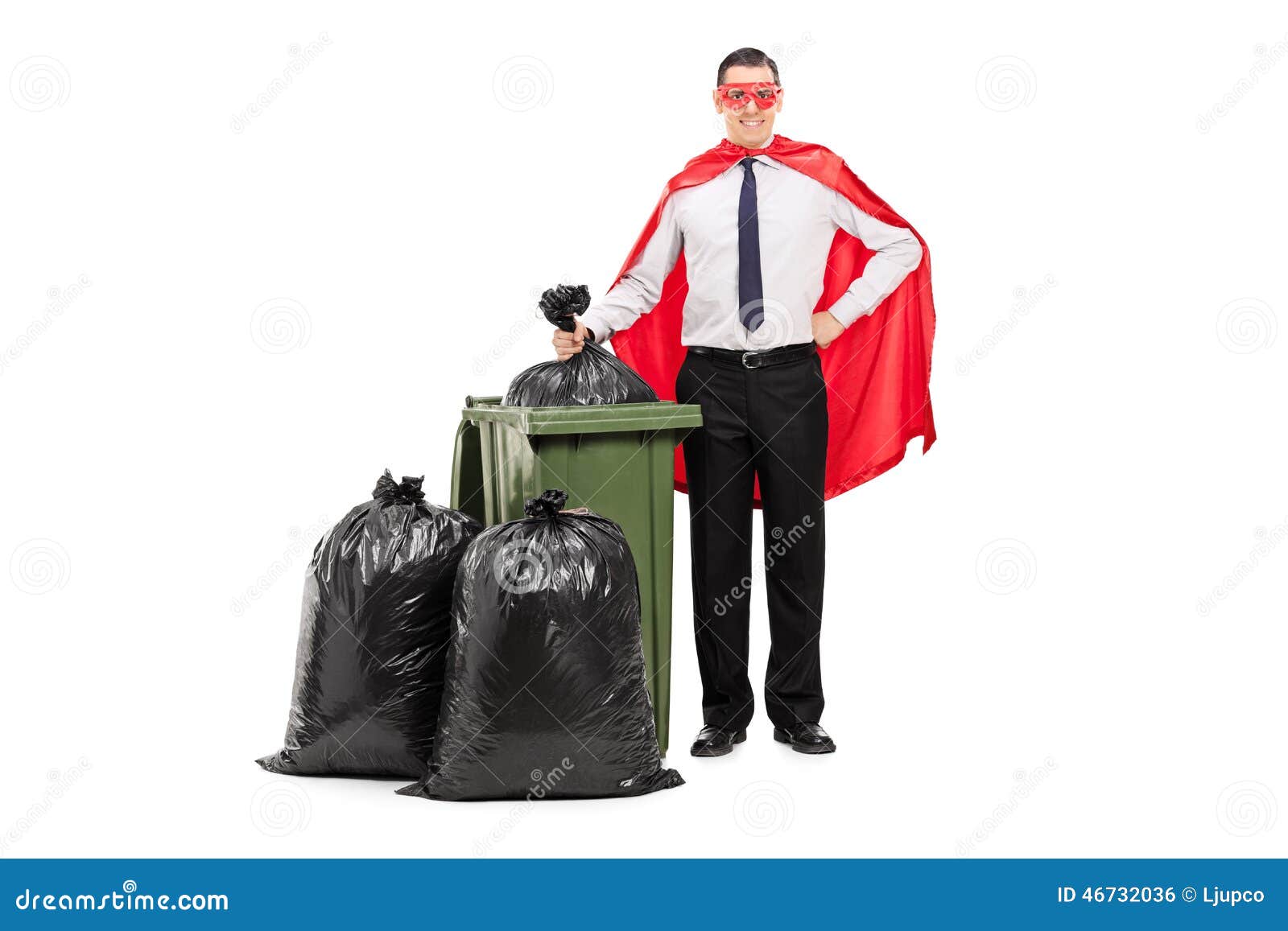 Superhero Standing by a Trash Can Stock Photo - Image of power ...