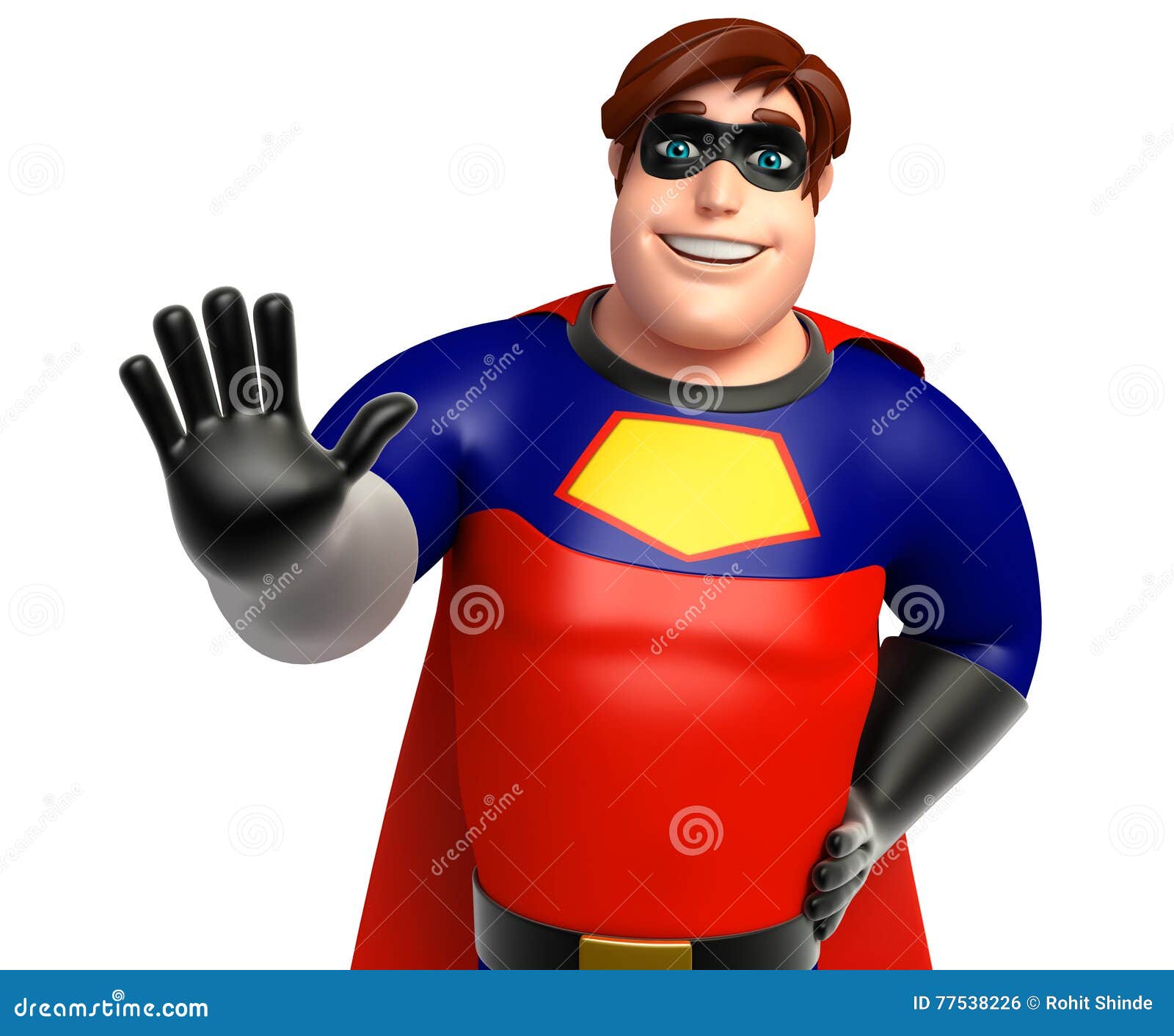 Superhero with Stop pose stock illustration. Illustration of power ...