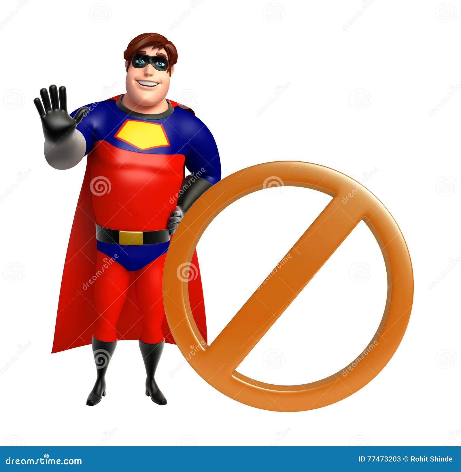 Superhero with Stop sign stock illustration. Illustration of amazing ...