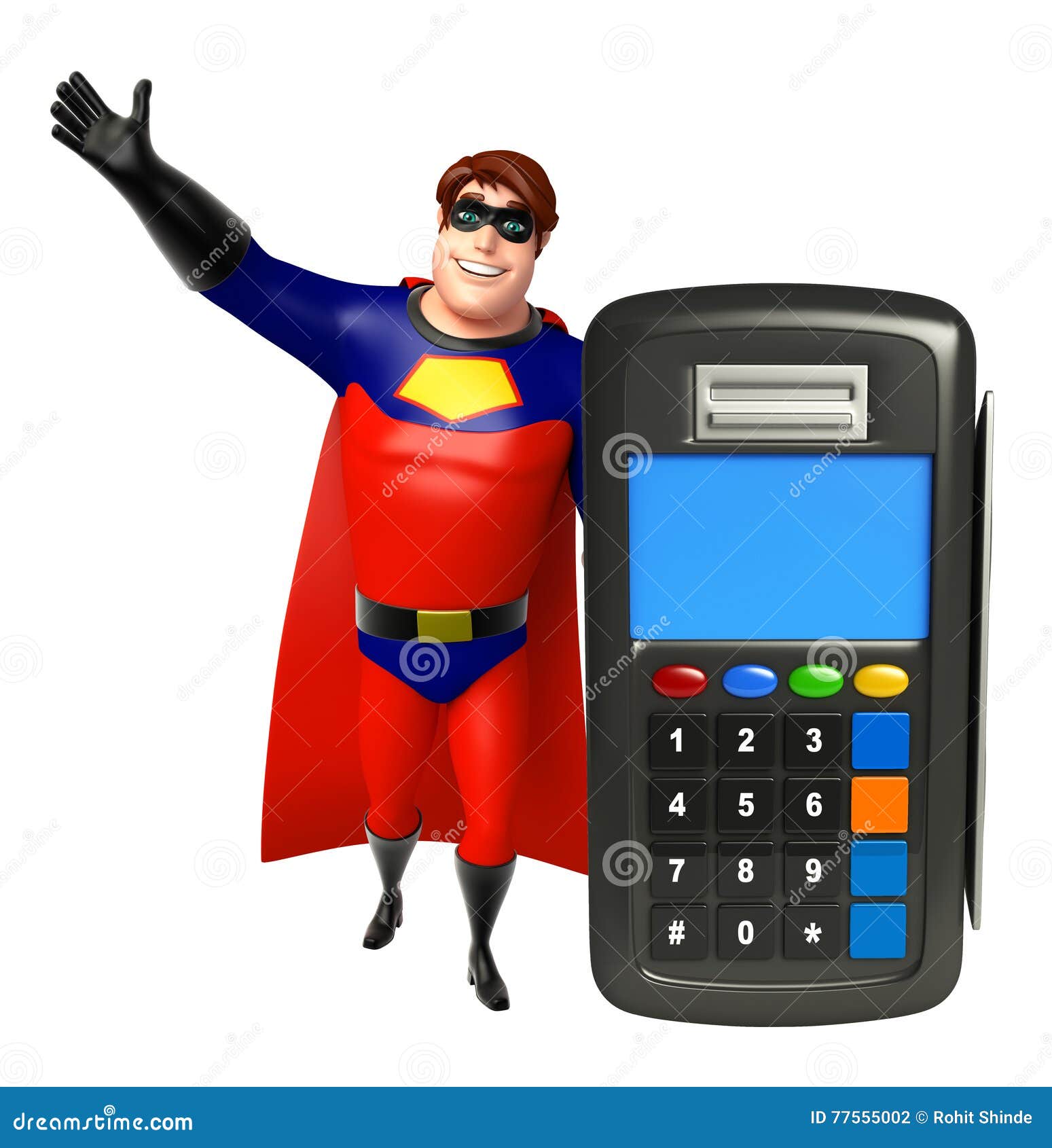 Superhero with Swap Machine Stock Illustration - Illustration of comic ...