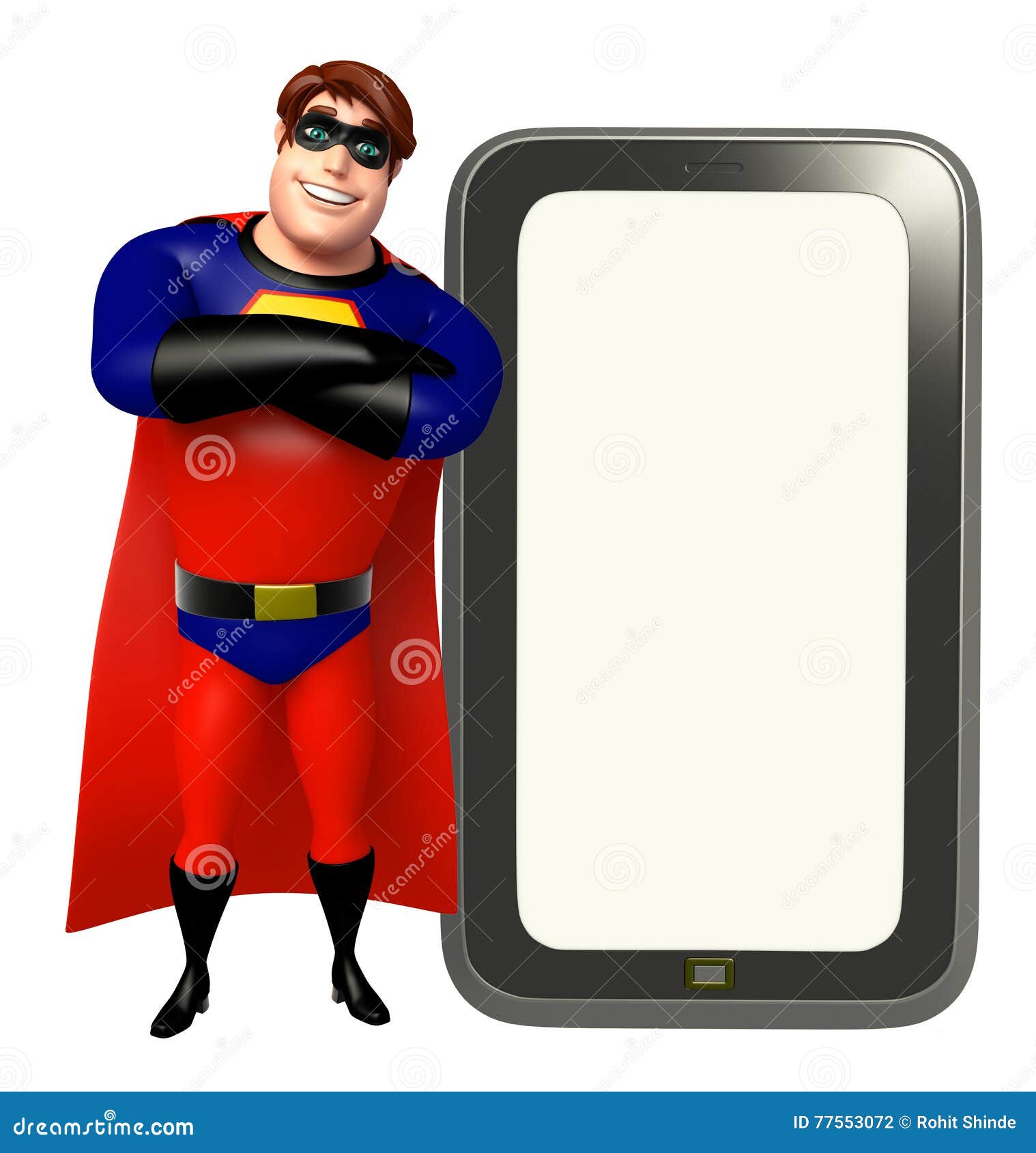 Superhero with Tab stock illustration. Illustration of fight - 77553072