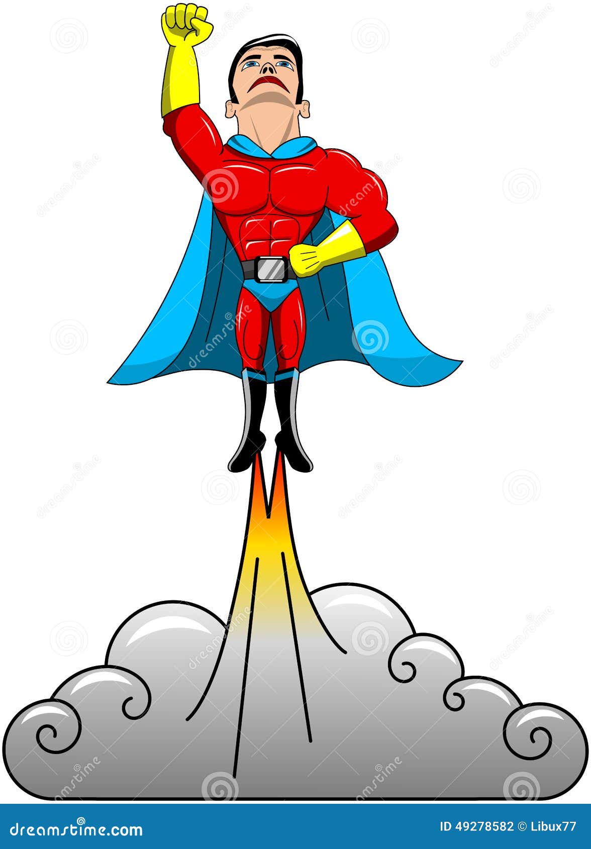 Superhero Taking Off Flying Isolated Stock Vector - Illustration of ...