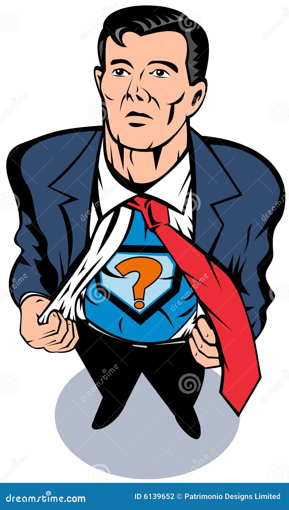 Superhero Taking Off Shirt Vector Illustration | CartoonDealer.com #6139652