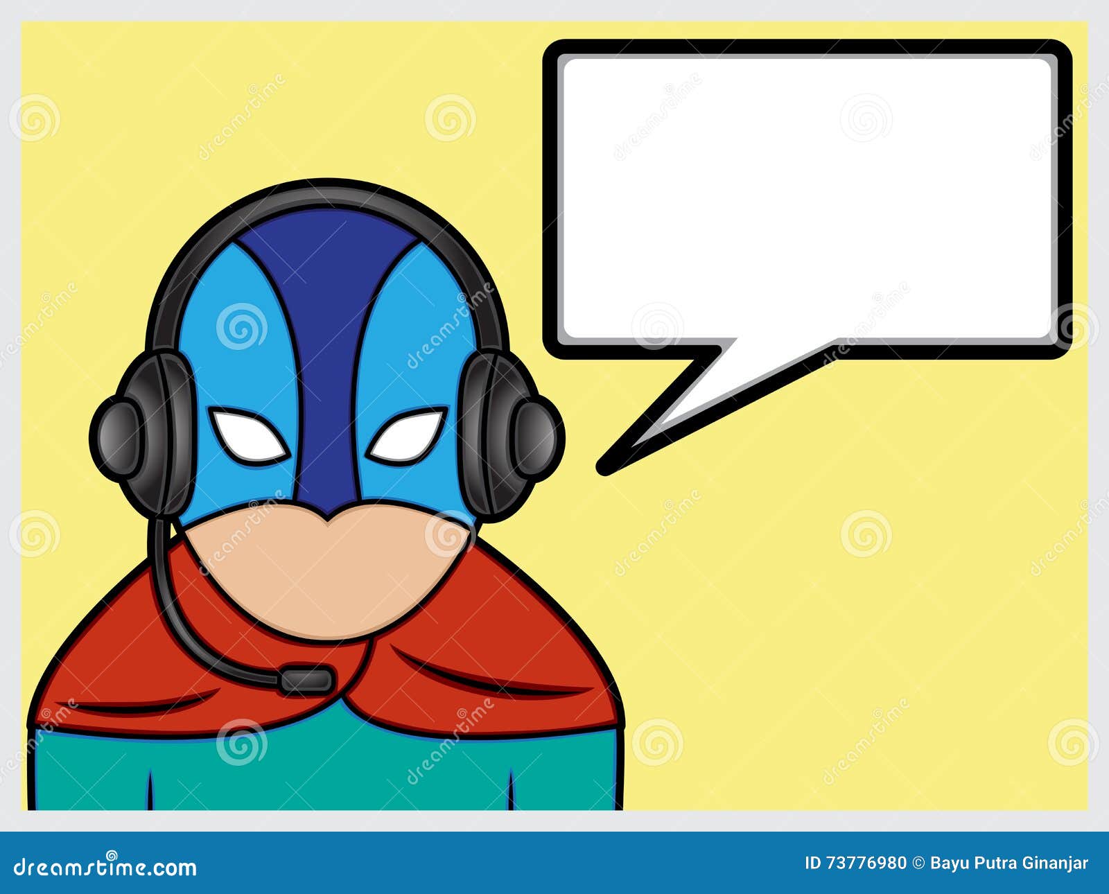 Superhero Talking with Earphone Stock Vector - Illustration of pride ...
