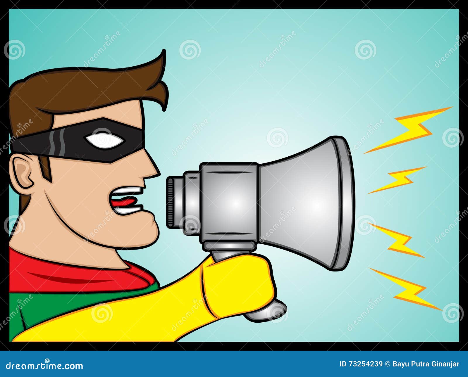 Superhero Talking with Megaphone Stock Vector - Illustration of power ...
