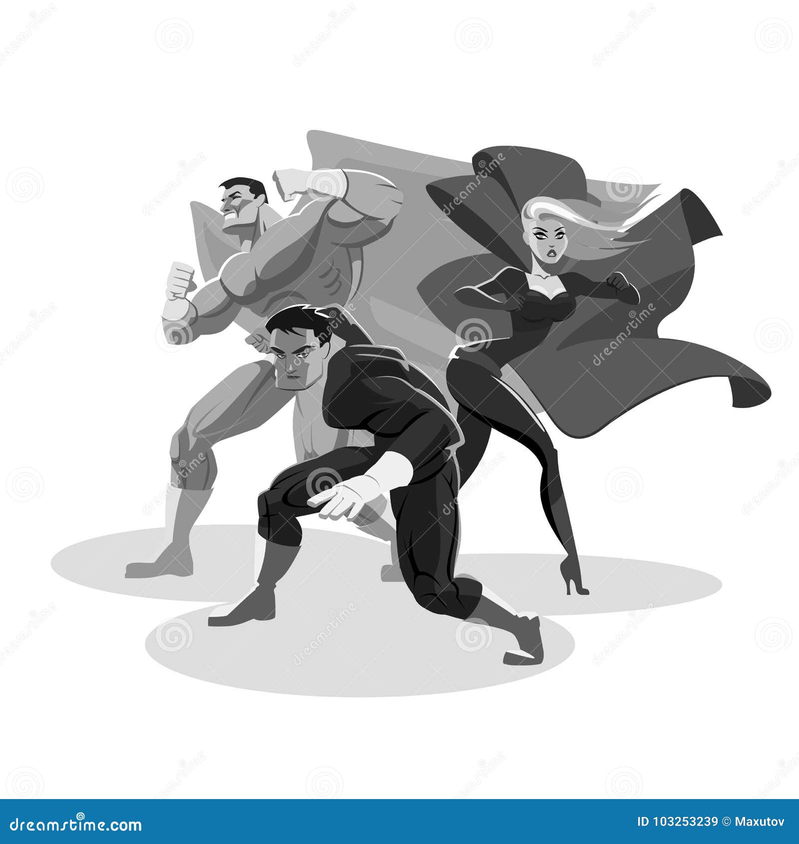 Superhero Team Cartoon Vector | CartoonDealer.com #50250601