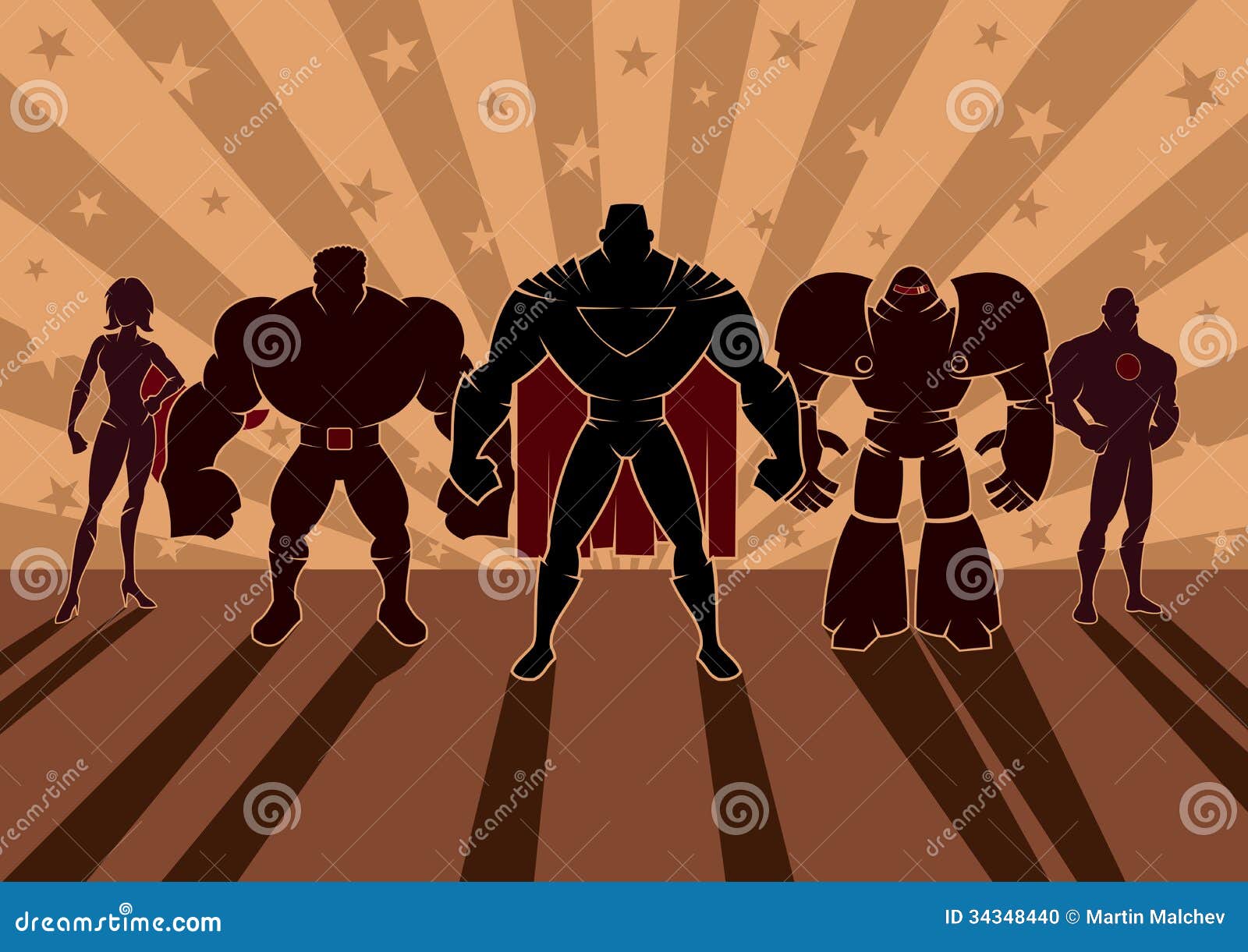 Superhero Team Vector Illustration | CartoonDealer.com #34348440