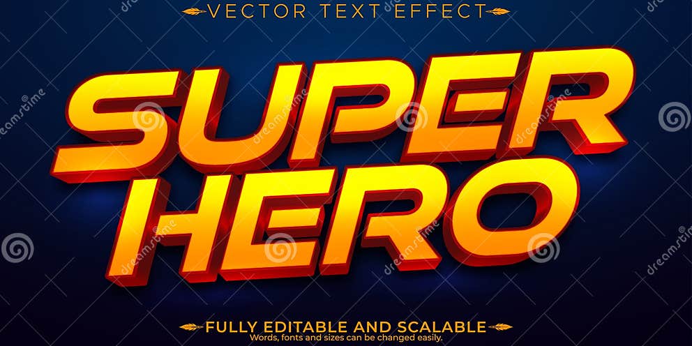 Superhero Text Effect, Editable Cartoon and Comic Text Style Stock ...
