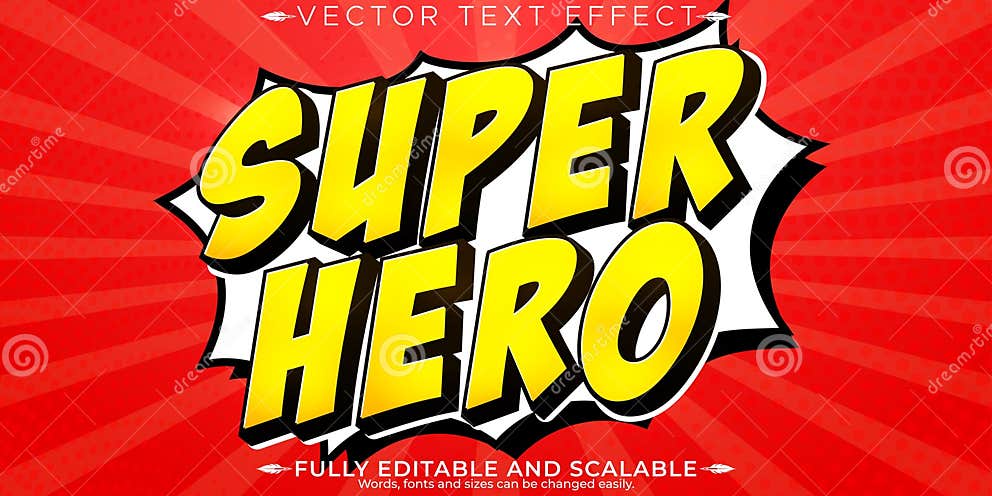 Superhero Text Effect, Editable Cartoon and Comic Text Style Stock ...
