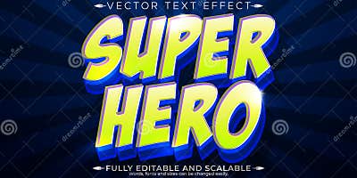 Superhero Text Effect, Editable Cartoon and Comic Text Style Stock ...