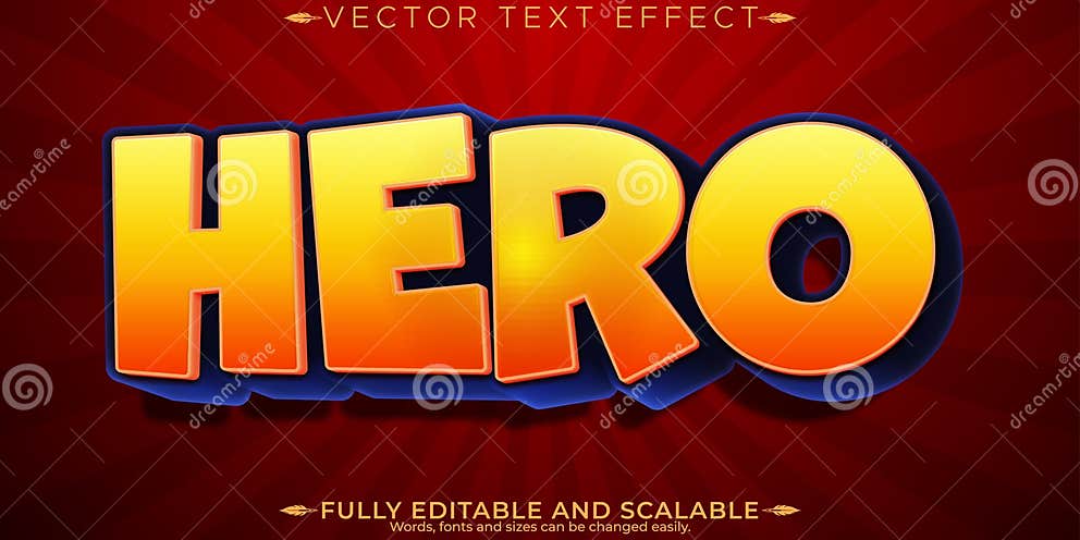 Superhero Text Effect, Editable Cartoon and Comic Text Style Stock ...