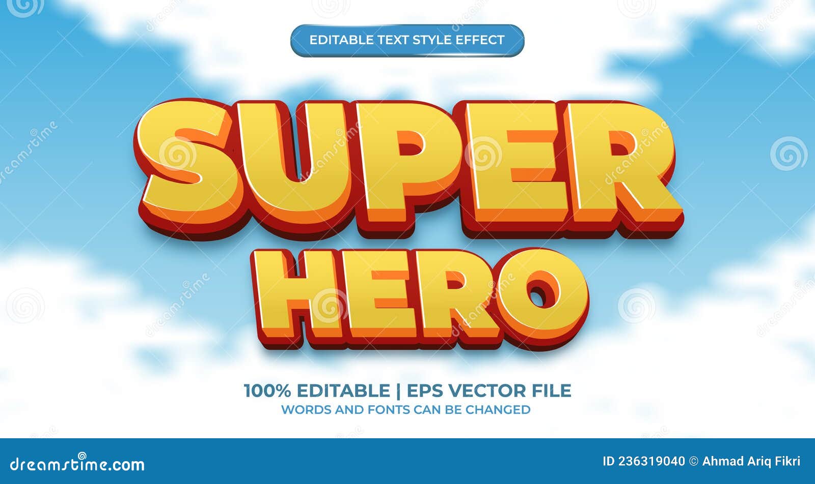 Superhero Text Effect Editable. Premium Vector Stock Vector - Illustration of creative, headline ...