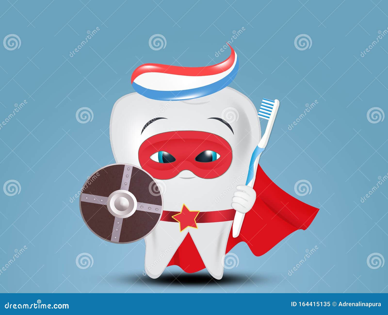 Superhero With Tooth Brush Stock Illustration | CartoonDealer.com #77553100