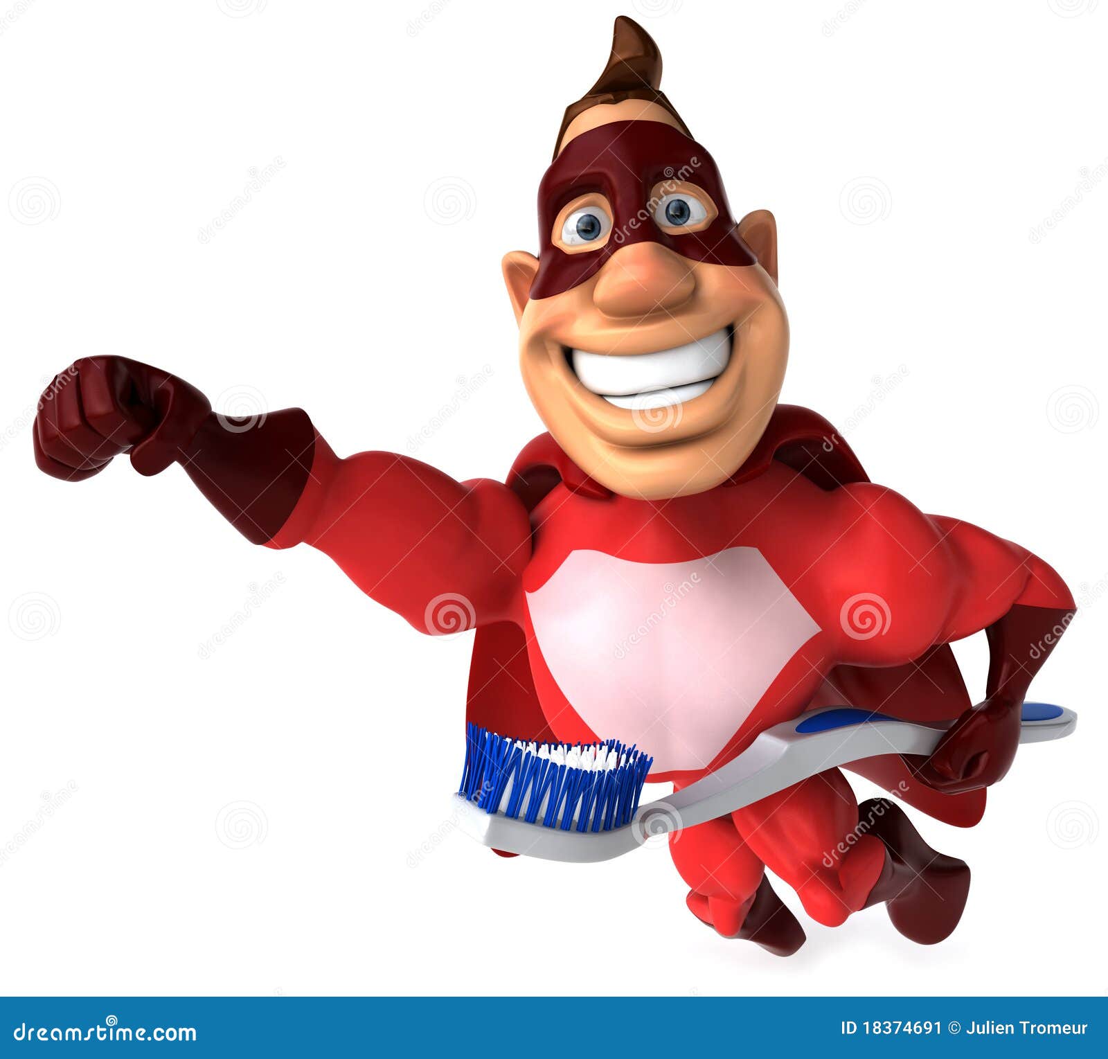 Superhero and toothbrush stock illustration. Illustration of lifestyle ...