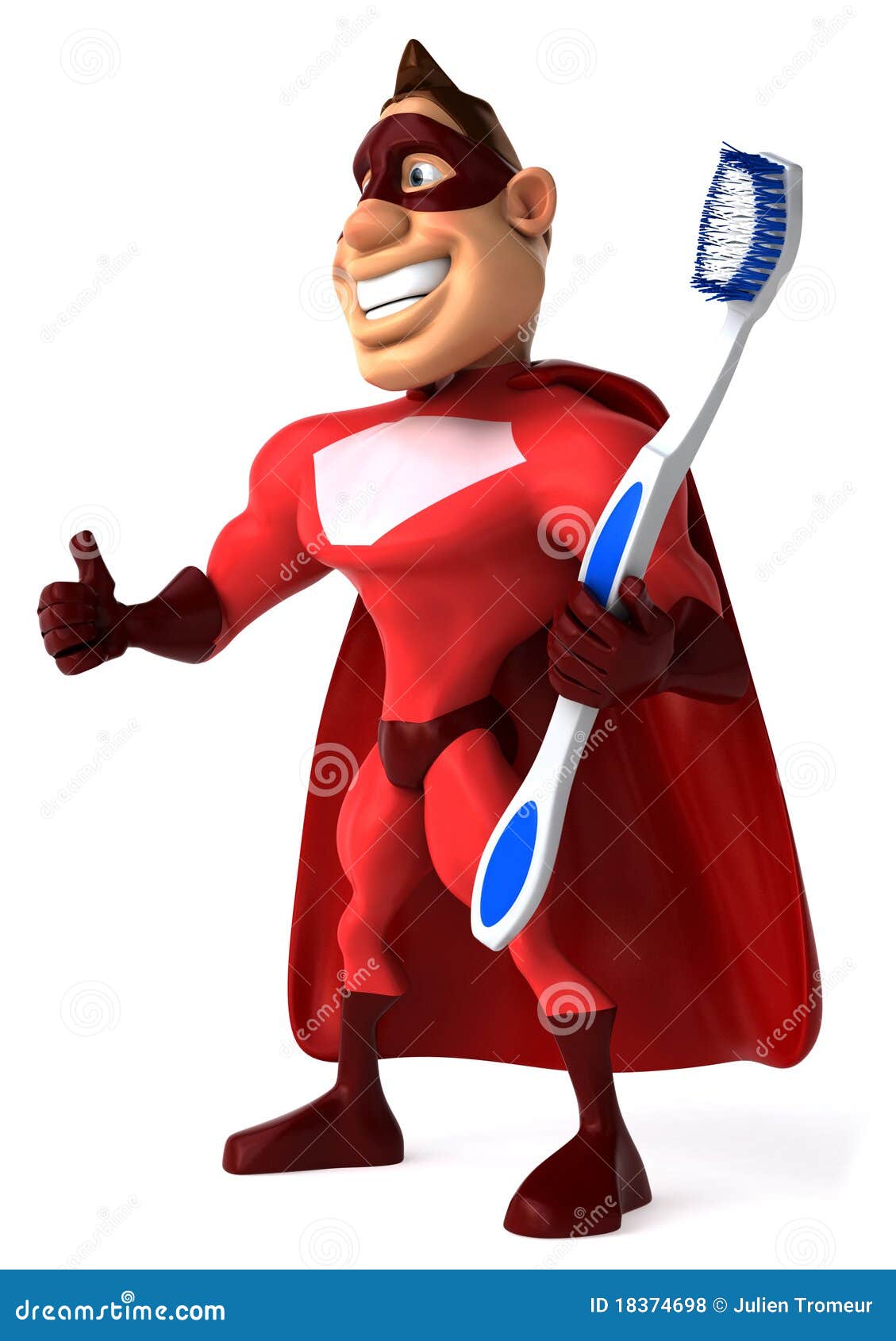 Superhero and toothbrush stock illustration. Illustration of savior ...